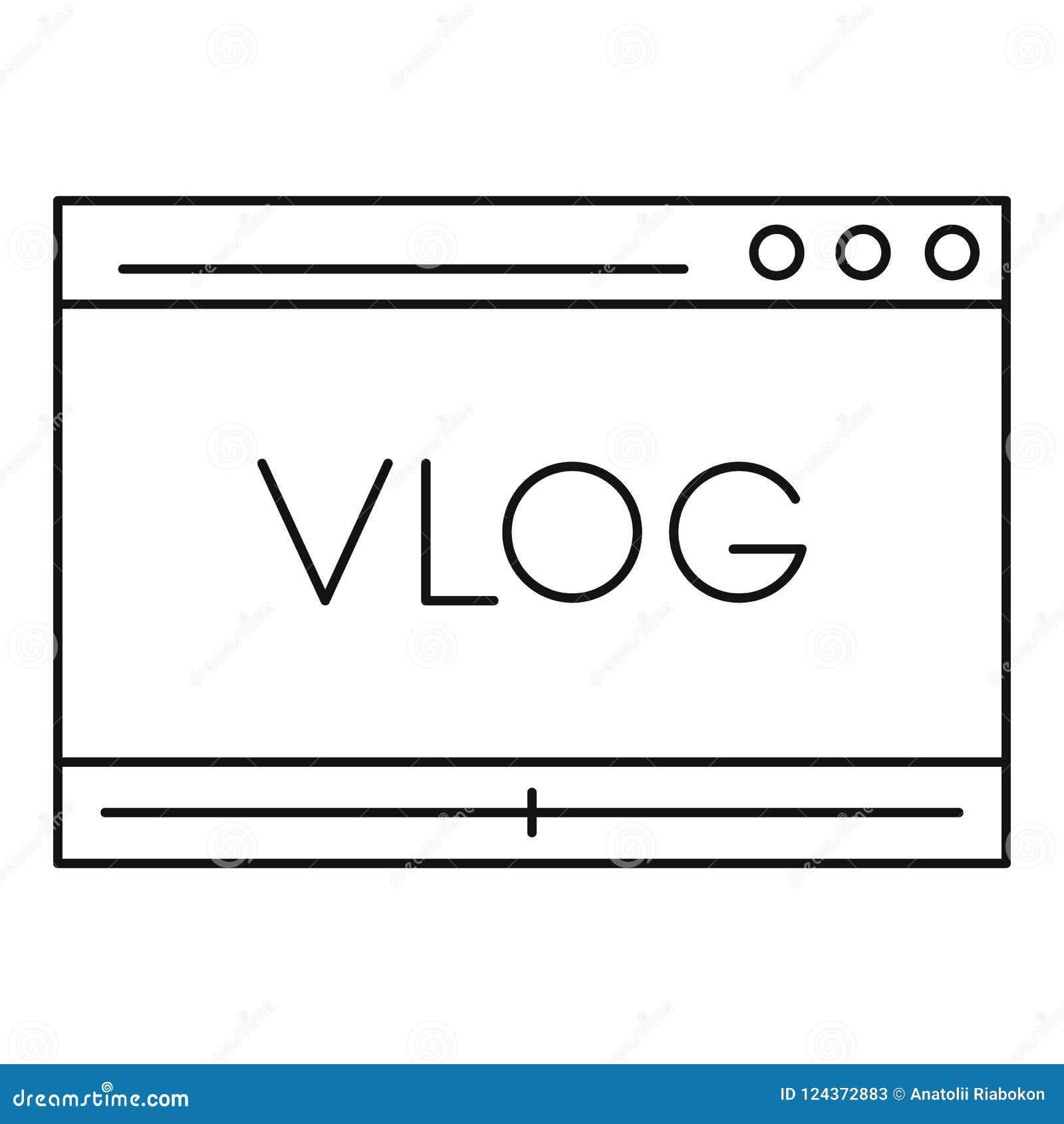 Vlog icon, outline style stock illustration. Illustration of modern - 124372883