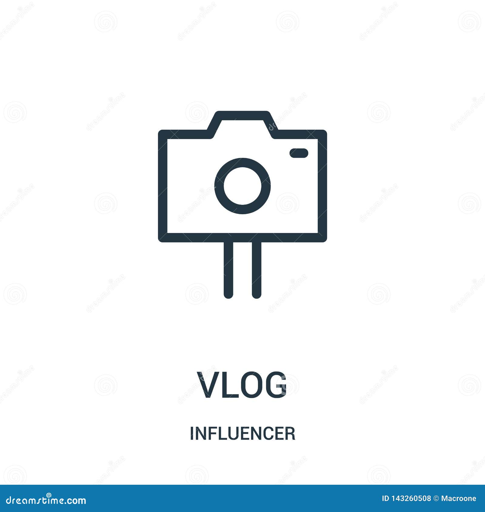 Vlog Icon Vector from Influencer Collection. Thin Line Vlog Outline ...