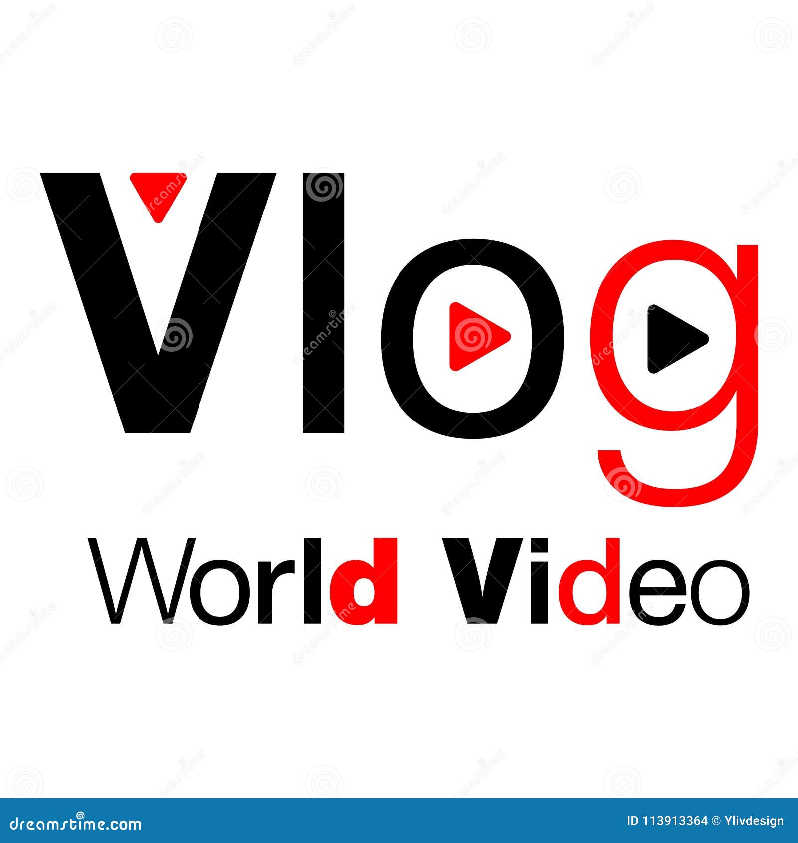Vlog logo, flat style stock vector. Illustration of event - 113913364