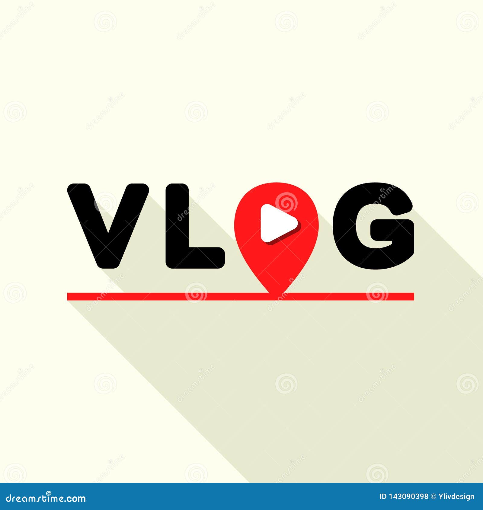 Vlog logo, flat style stock vector. Illustration of entertainment ...