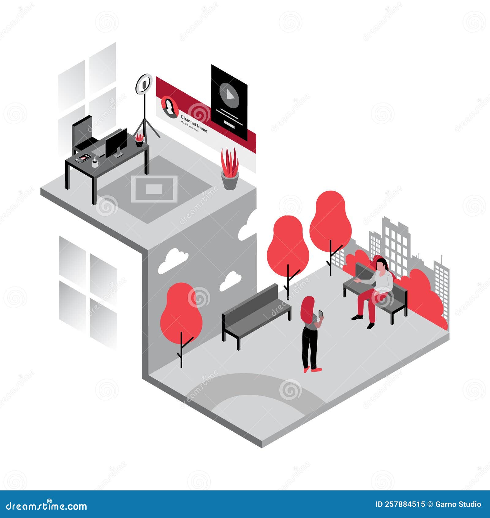 Vlog for Travelers Illustration. Vlogging Stock Vector - Illustration ...