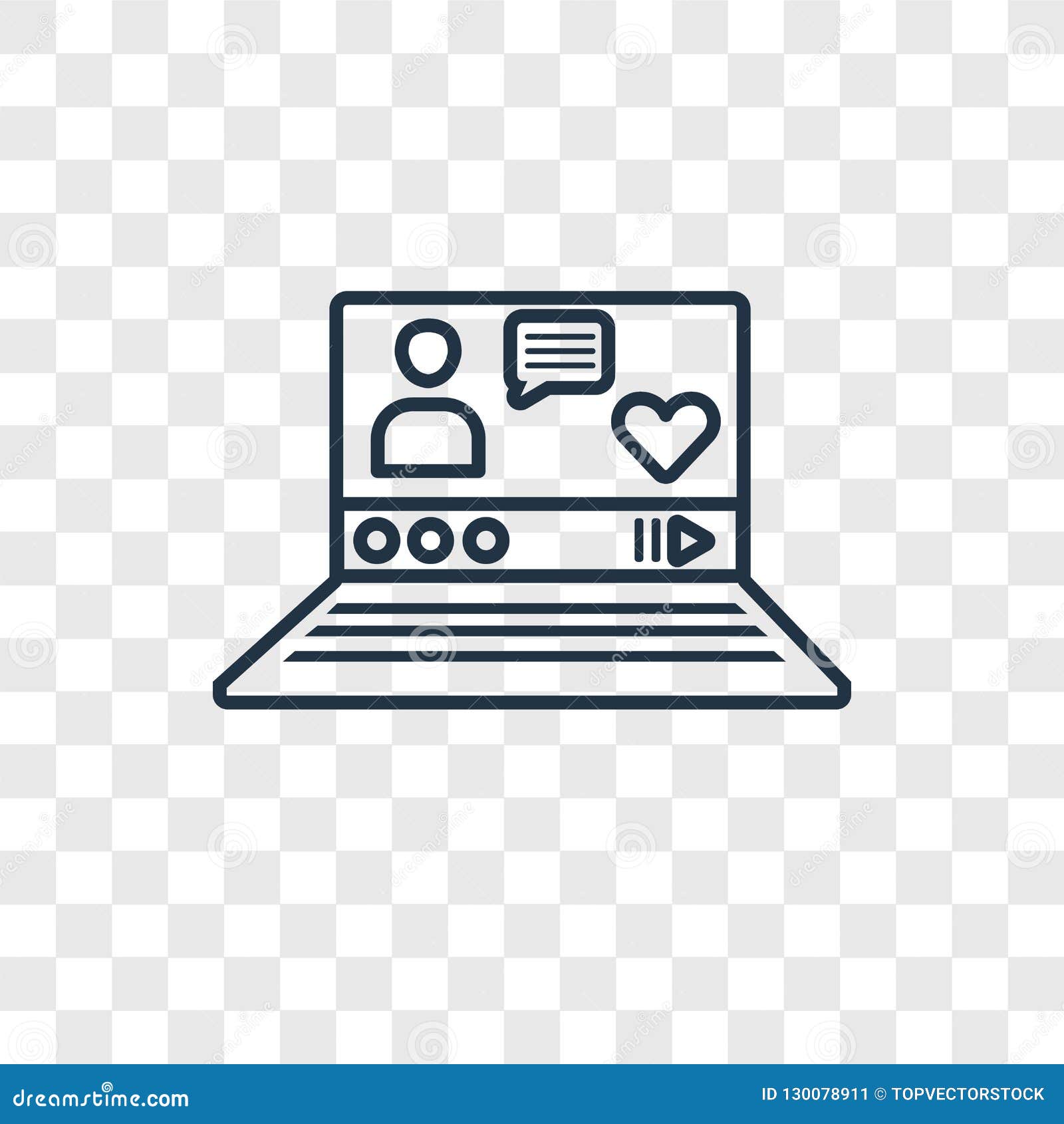 Vlogger Concept Vector Linear Icon Isolated on Transparent Background ...