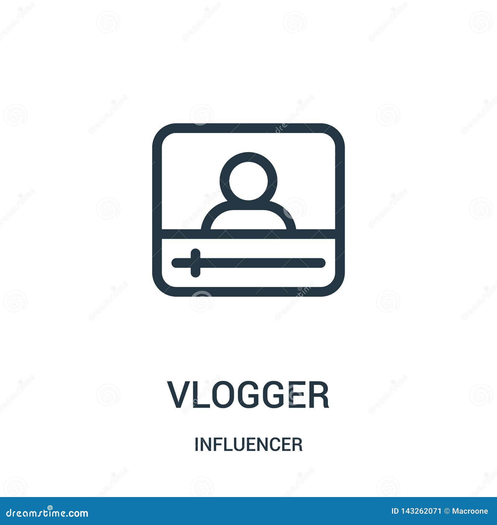 Vlogger Icon Vector from Influencer Collection. Thin Line Vlogger ...
