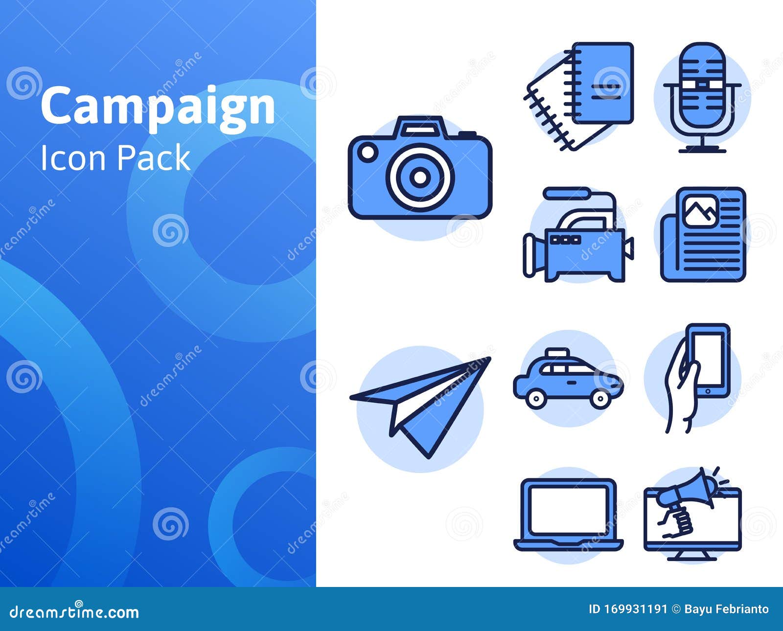 Vlogger Starter pack Icon stock vector. Illustration of live - 169931191