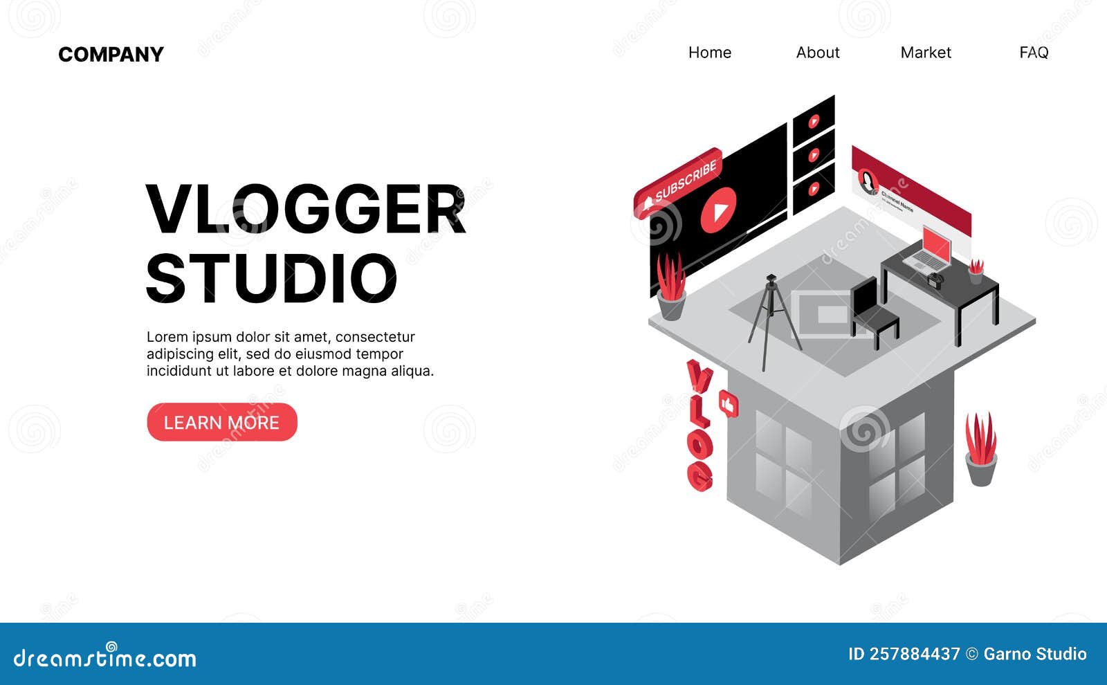 Vlogger Studio. Vlogging stock vector. Illustration of live - 257884437