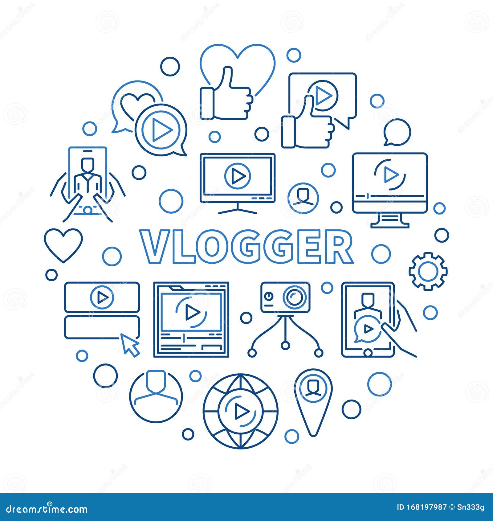 Vlogger Vector Icon On White Background. Flat Vector Vlogger Icon Symbol Sign From Modern ...