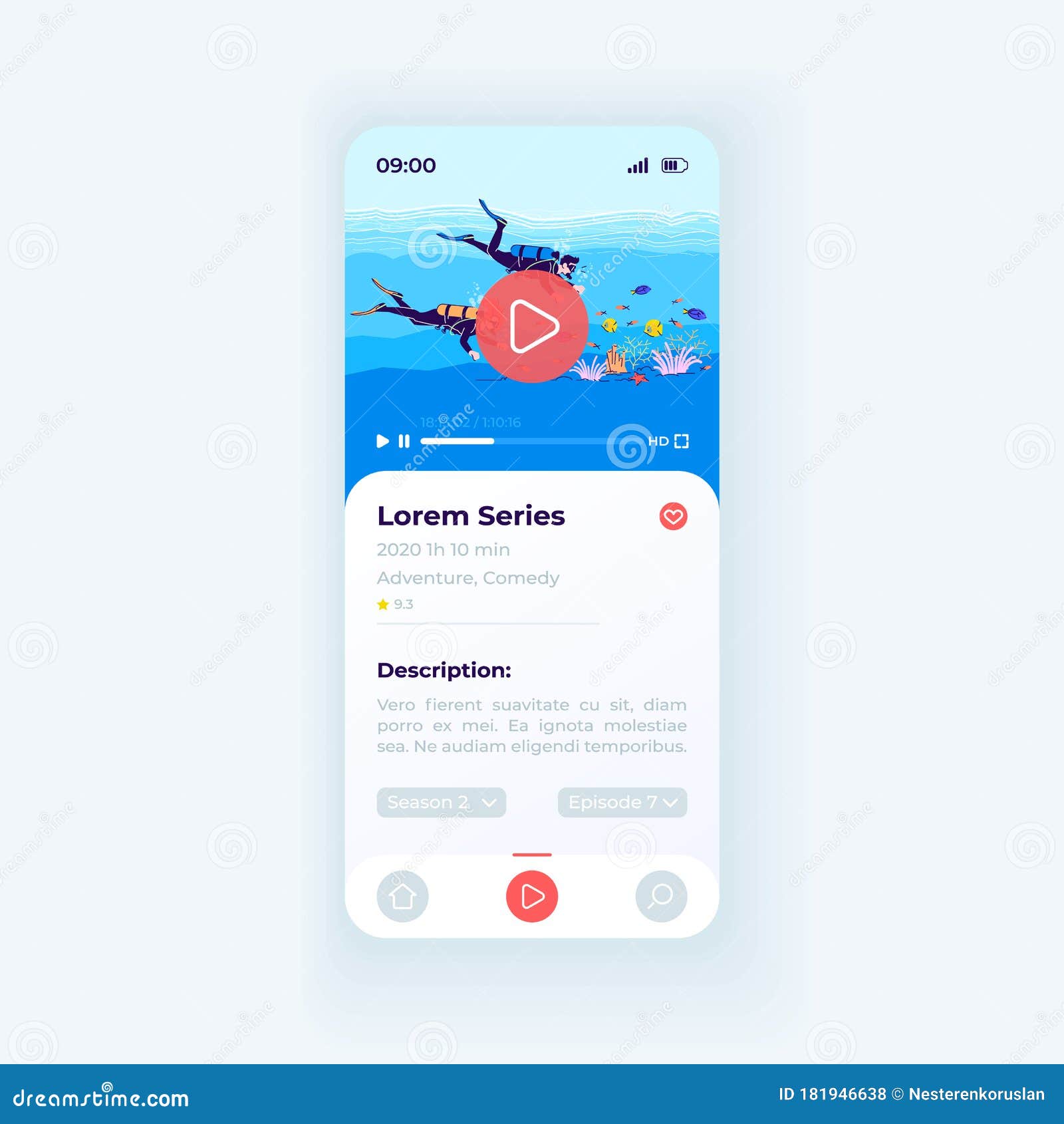 Vlogging Application Smartphone Interface Vector Template. Mobile App ...