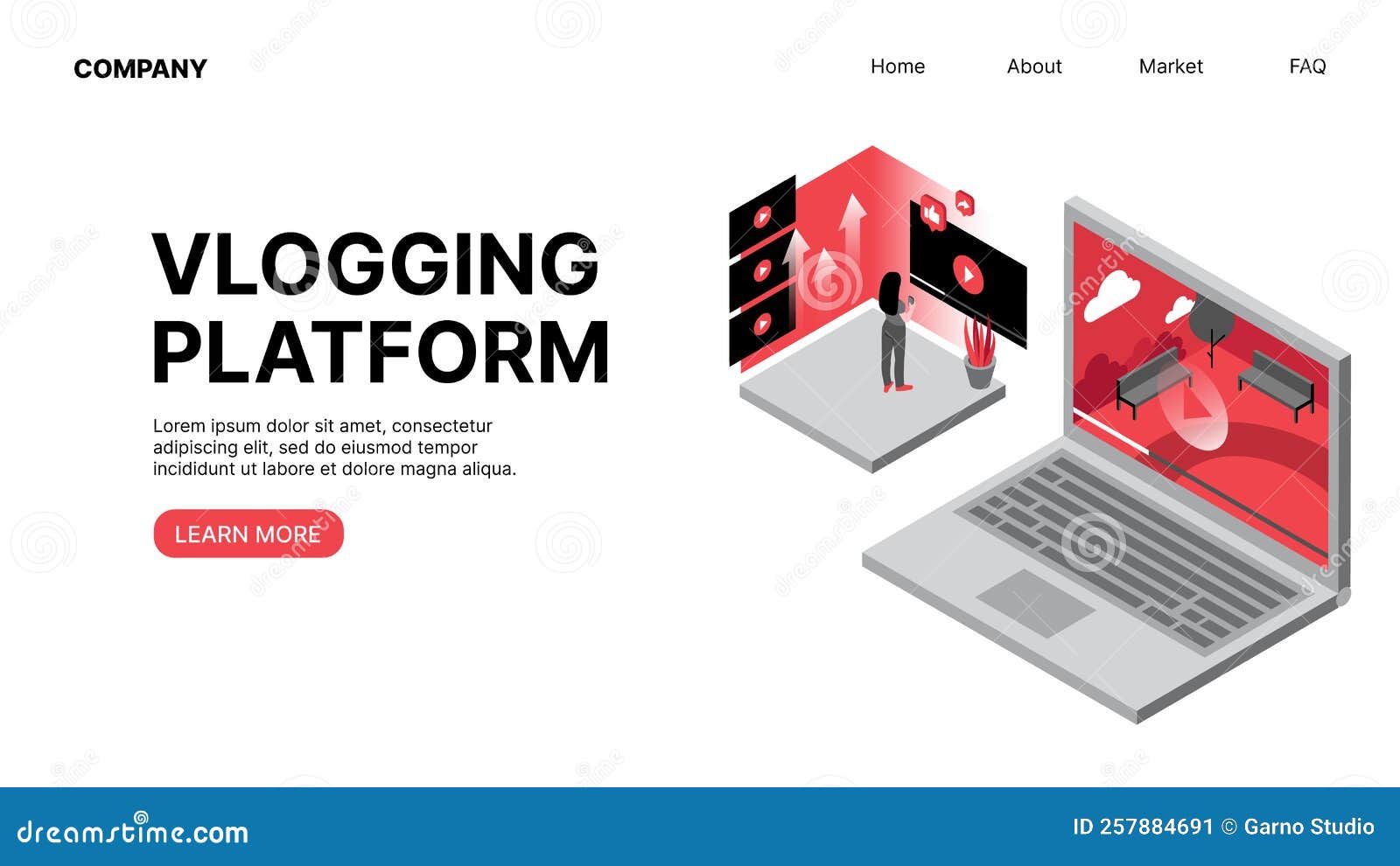 Vlogging Platform. Video Blogging Stock Vector - Illustration of ...