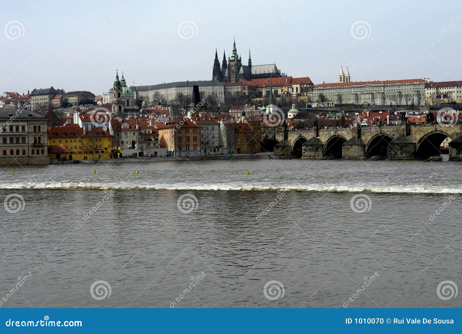 Vltava river stock photo. Image of church, cityscape, republic - 1010070
