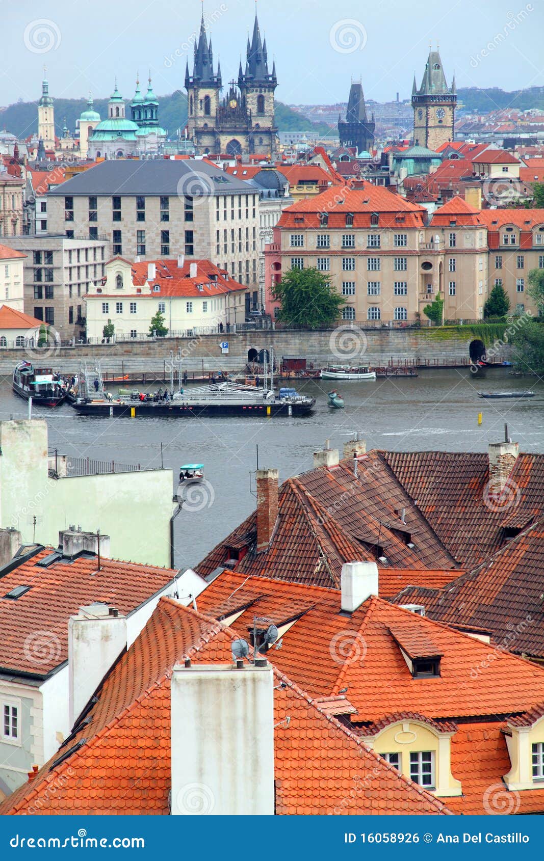 Vltava River from Above Prague Czech Republic Stock Photo - Image of ...