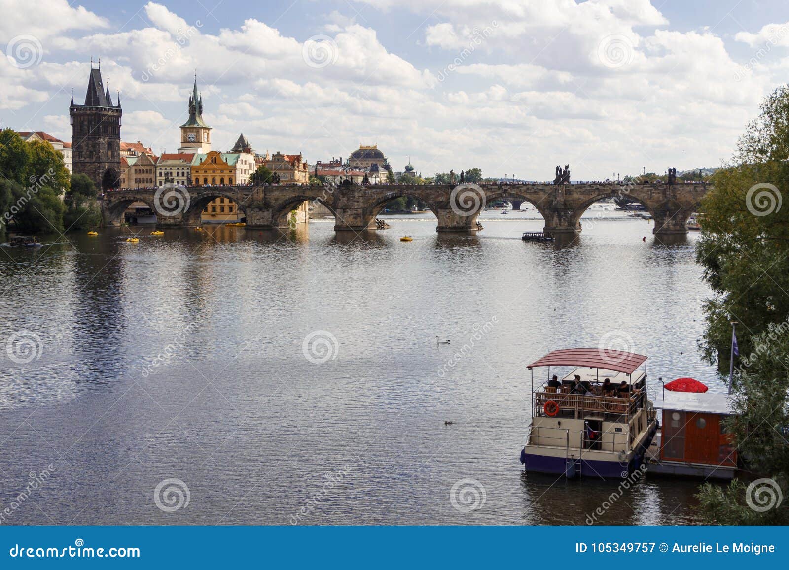 Vltava river in Prague editorial photography. Image of tour - 105349757