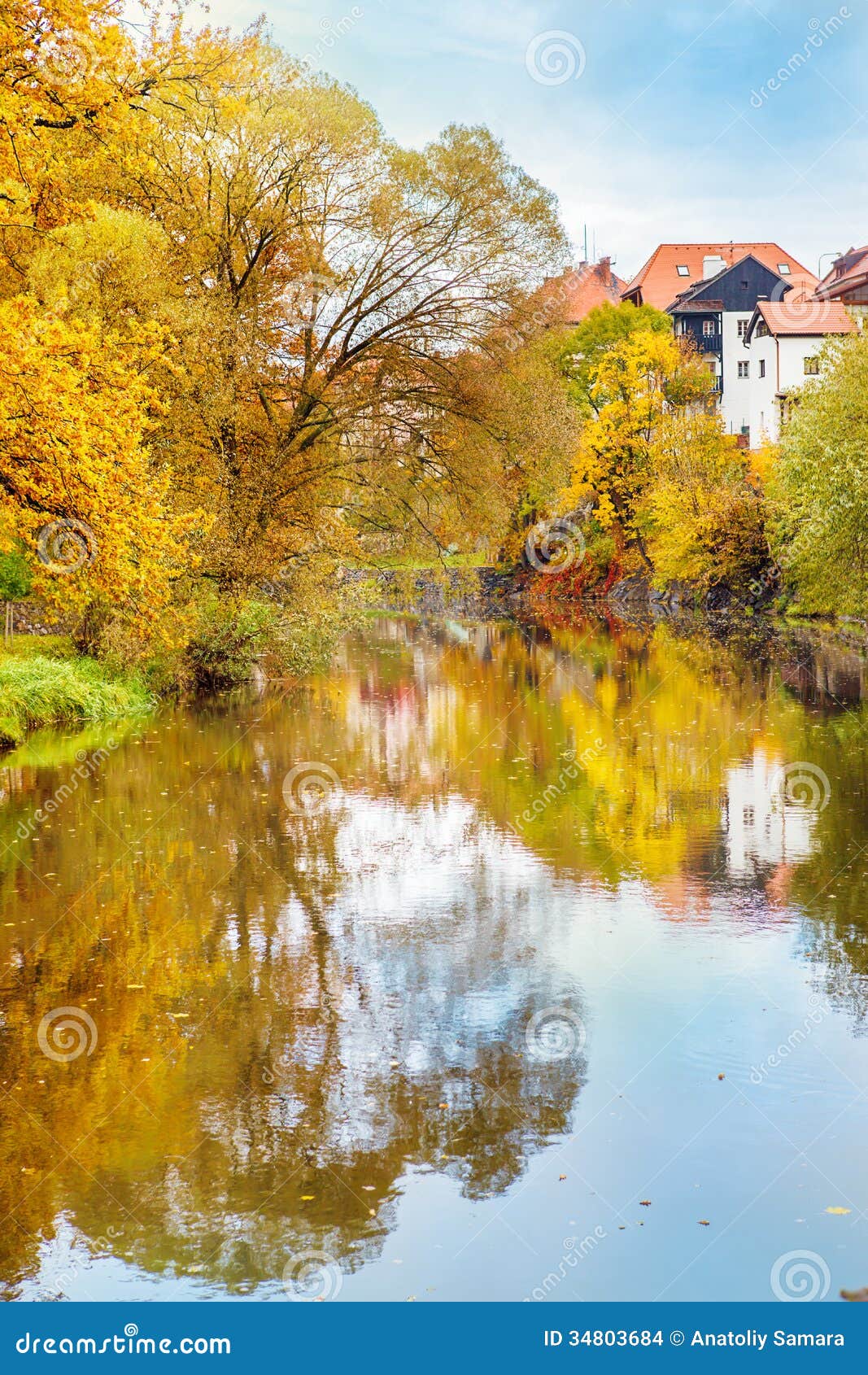 Vltava river in fall stock photo. Image of november, czech - 34803684
