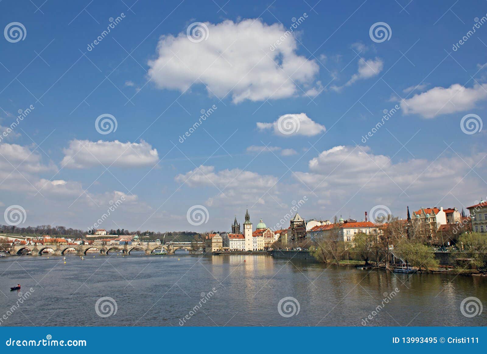 Vltava river in Prague stock image. Image of center, bohemian - 13993495