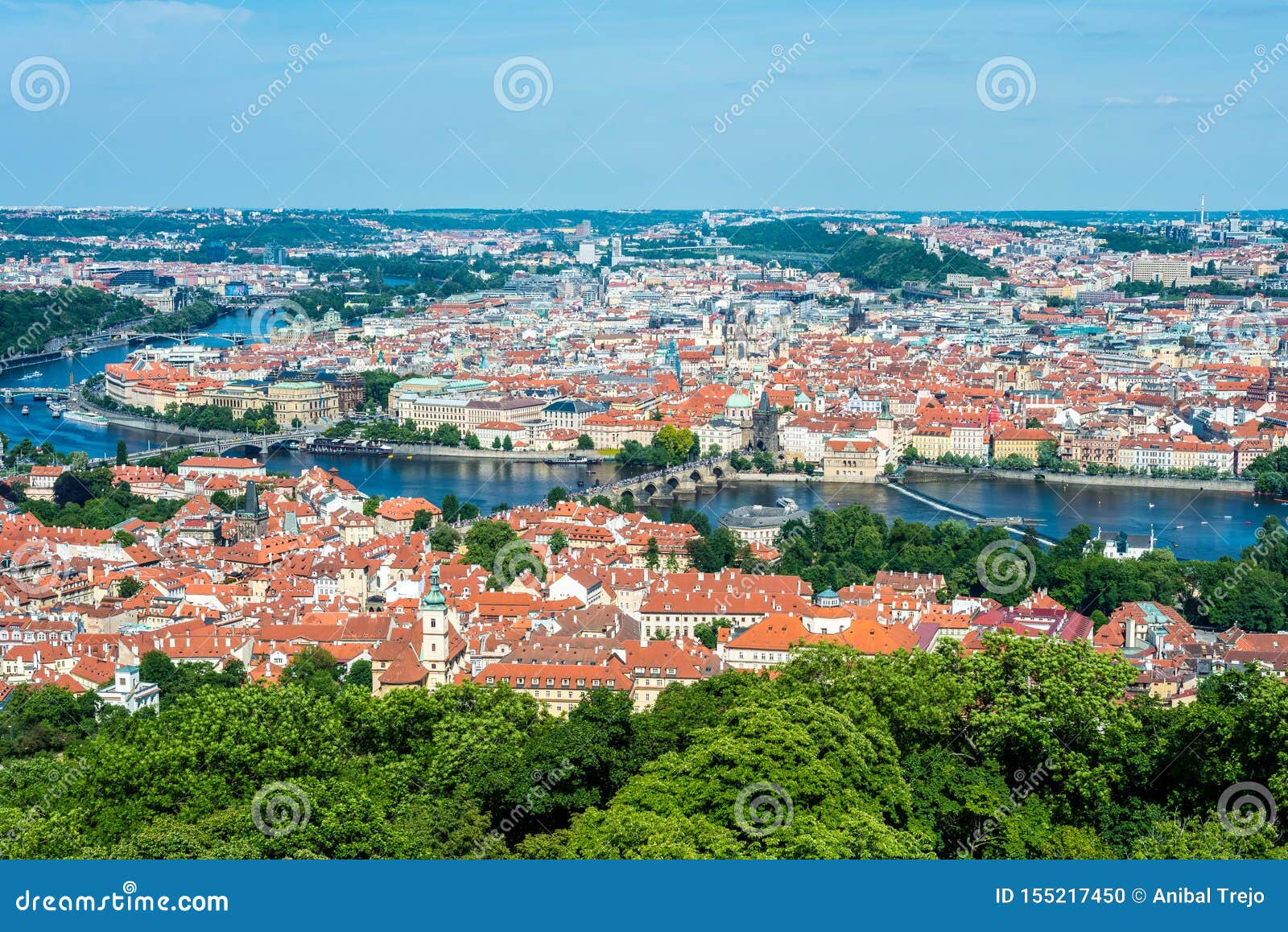 The Vltava River Running through Prague, Czech Republic Stock Photo ...