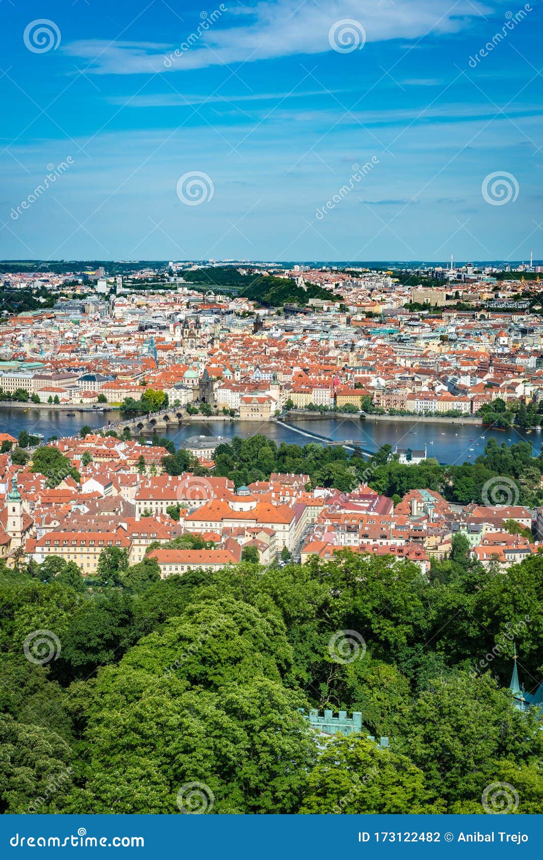 The Vltava River Running through Prague, Czech Republic Stock Photo ...