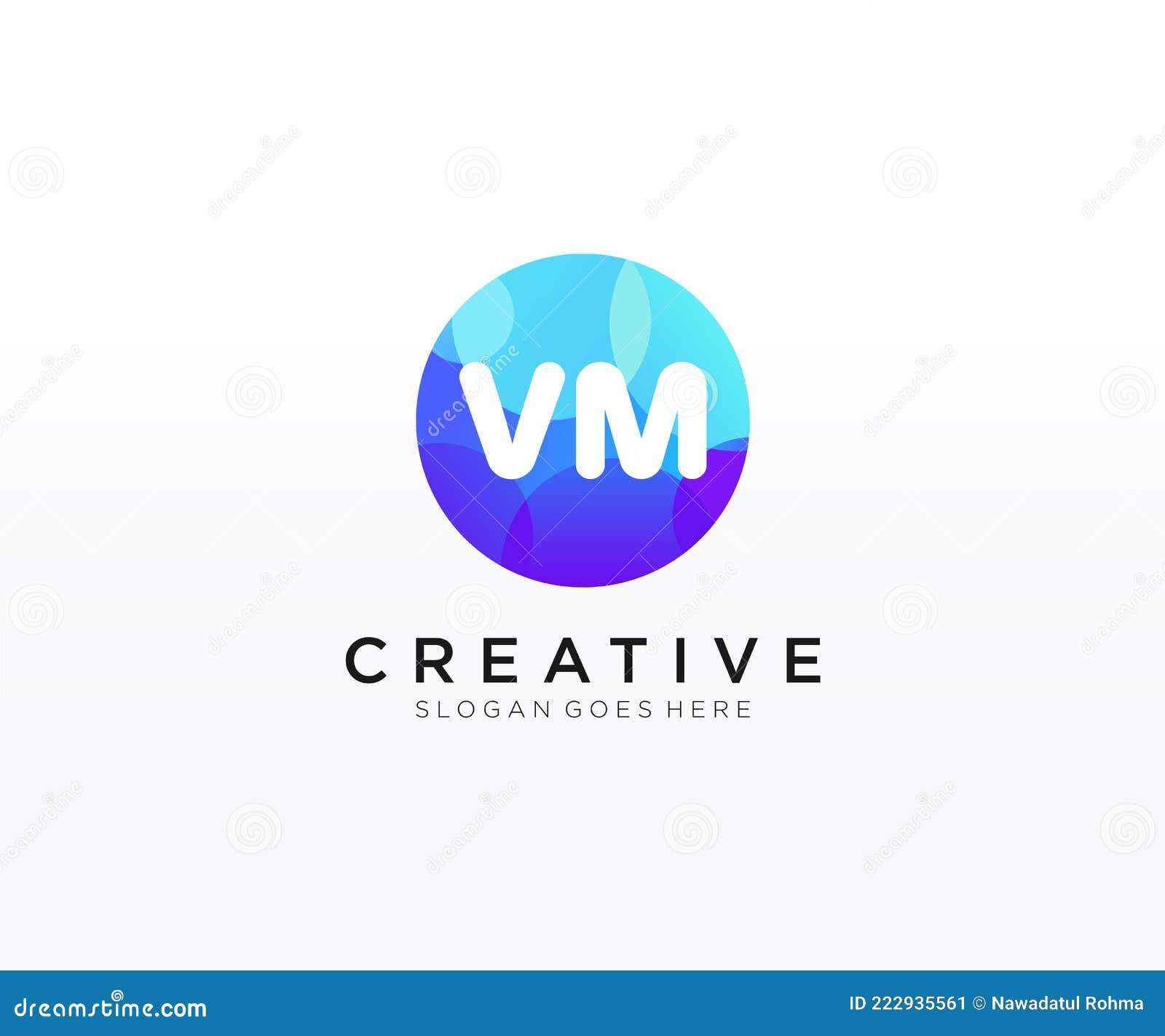VM Initial Logo with Colorful Circle Template Vector Stock Vector ...
