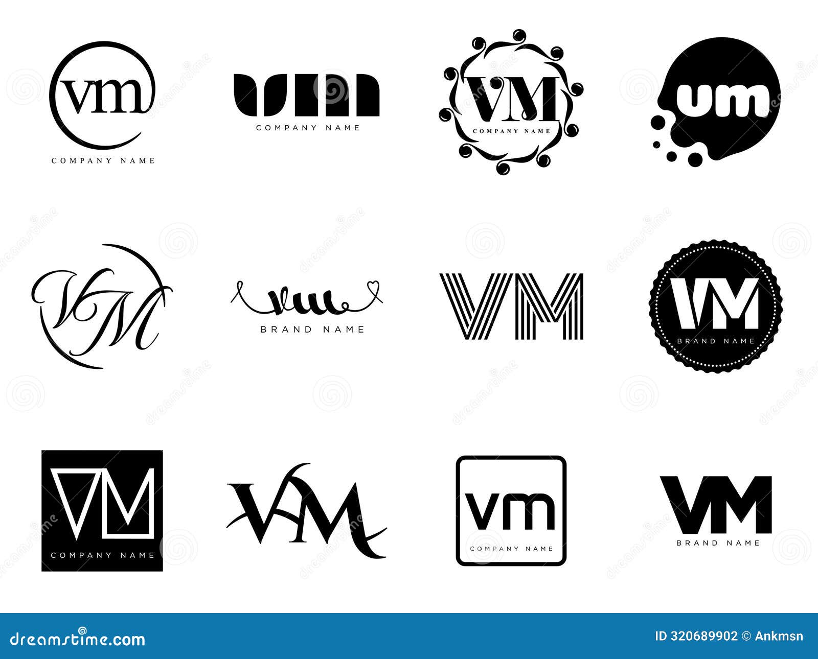 VM Logo Company Template. Letter V and M Logotype Stock Vector ...