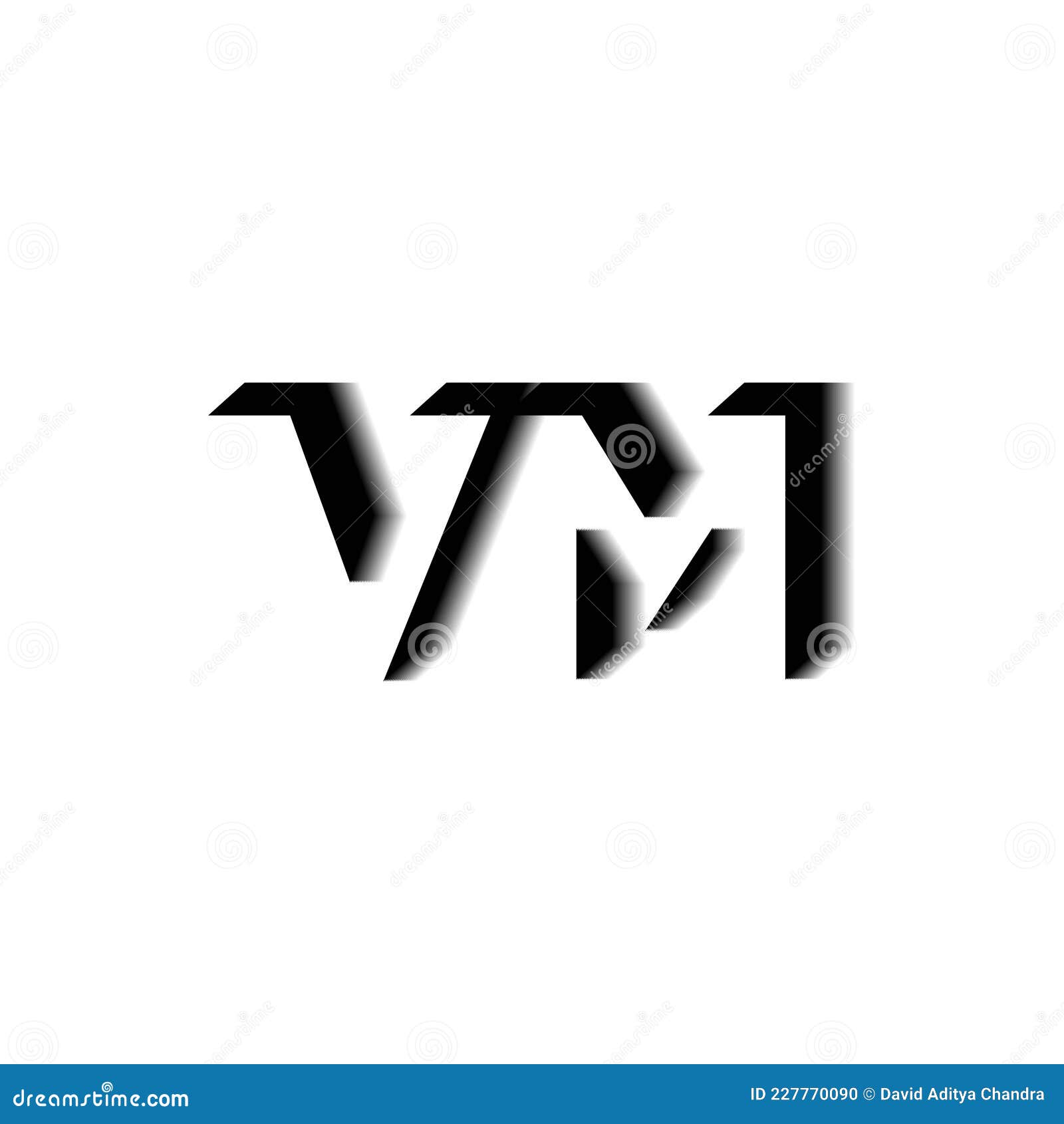 VM Monogram Shadow Shape Style Stock Vector - Illustration of logo ...