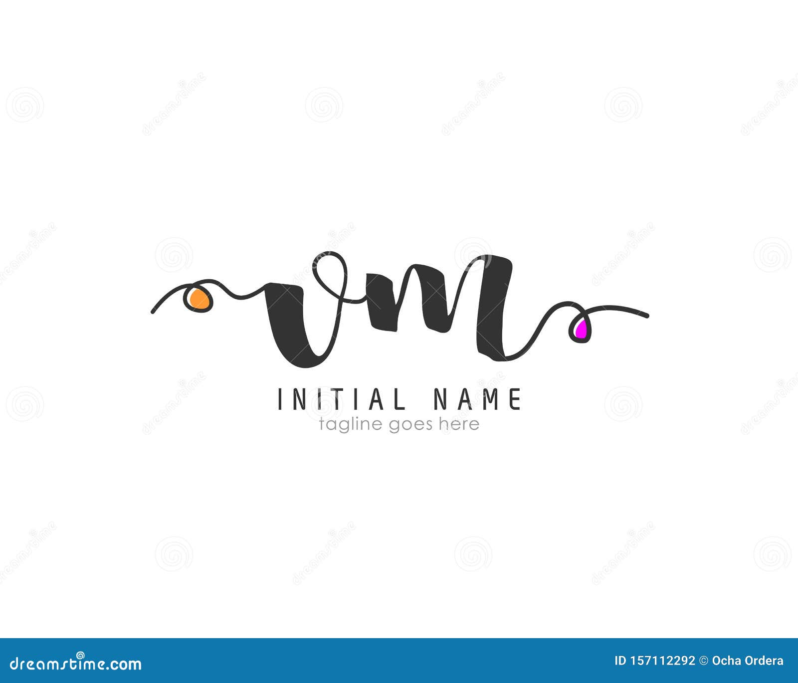 VM Signature Initial Logo Template Vector. Initial Signature Logo ...