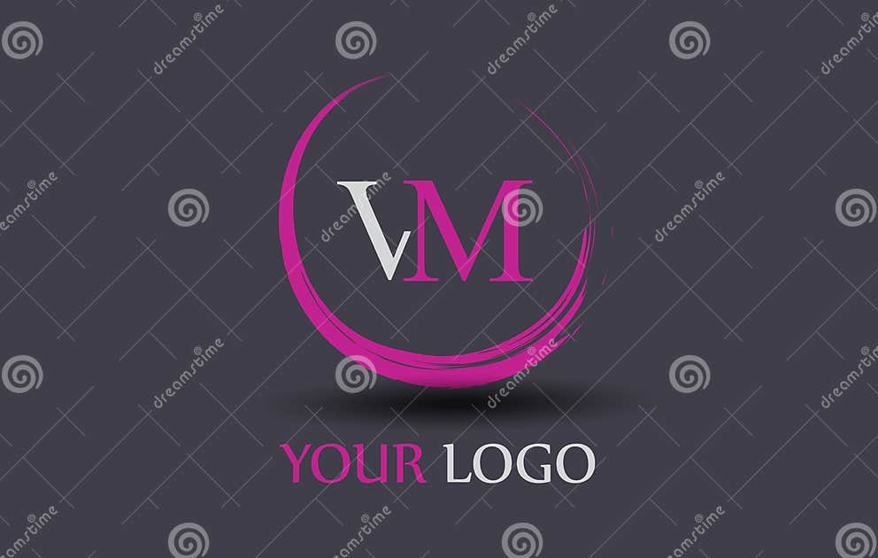 VM V M Letter Logo Design ilustração do vetor. Ilustração de roxo ...