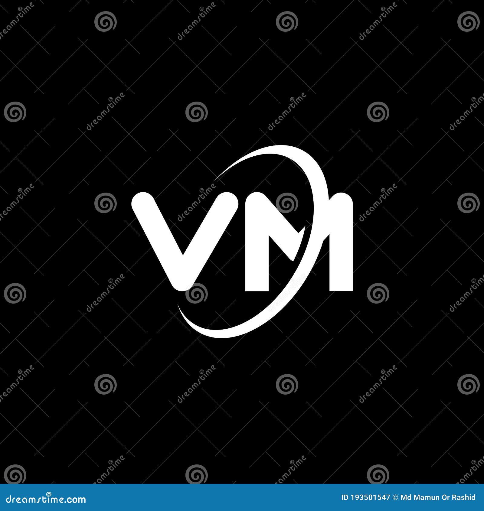 VM V M Letter Logo Design. Initial Letter VM Linked Circle Uppercase ...
