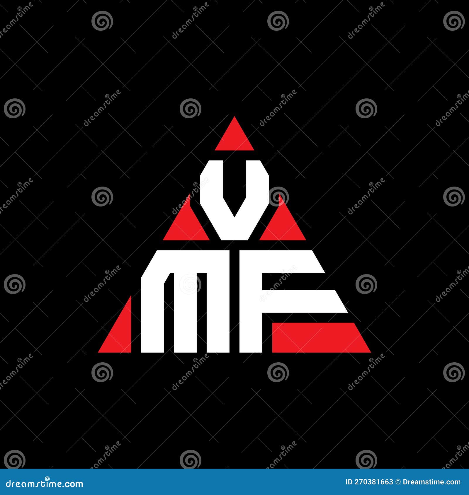 VMF Triangle Letter Logo Design with Triangle Shape. VMF Triangle Logo ...