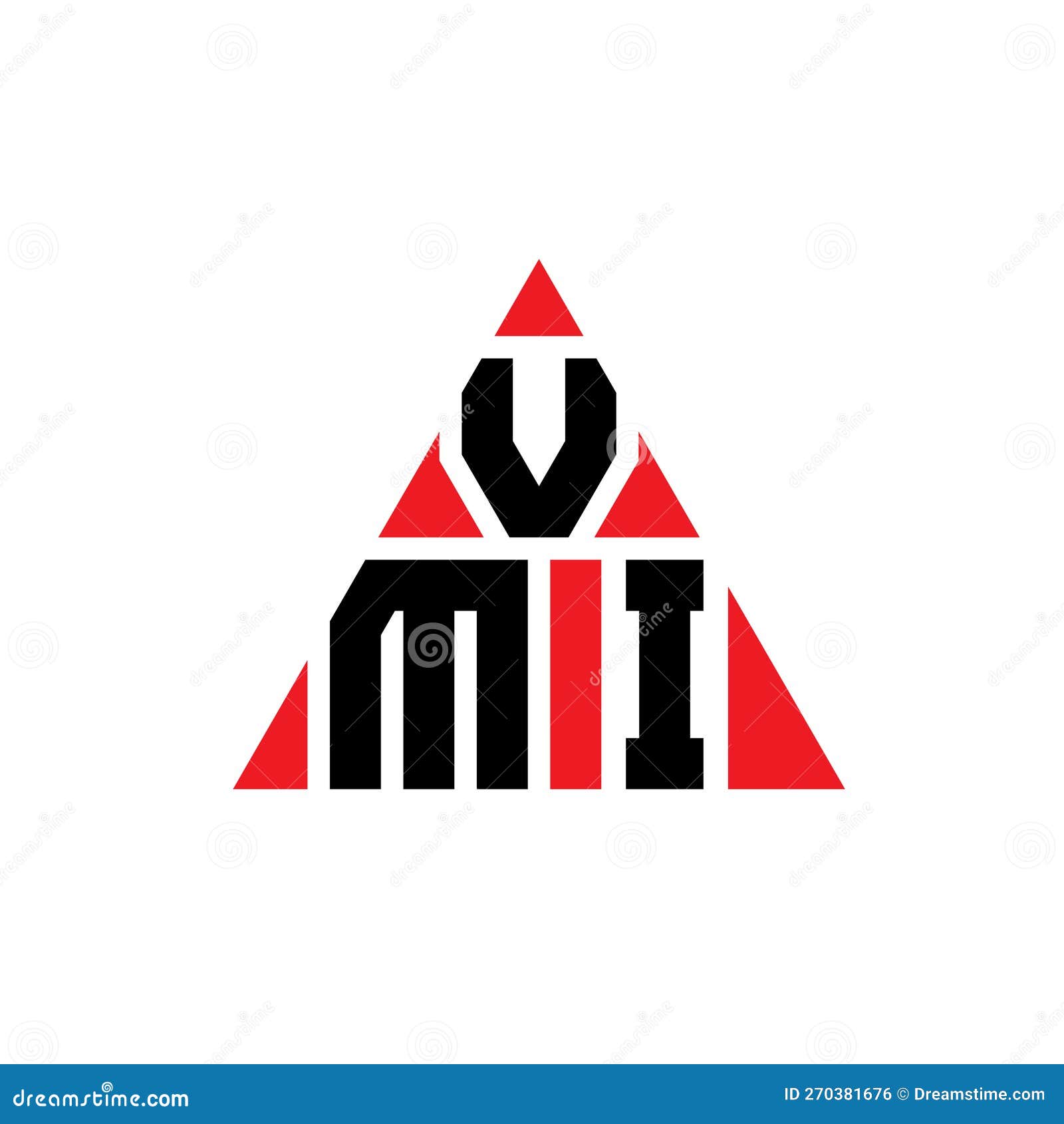 VMI Triangle Letter Logo Design with Triangle Shape. VMI Triangle Logo ...