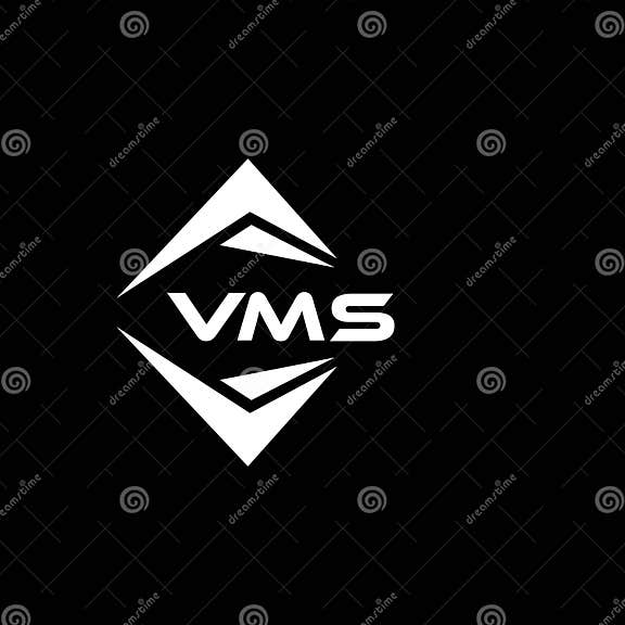 VMS Abstract Technology Logo Design on Black Background. VMS Creative ...