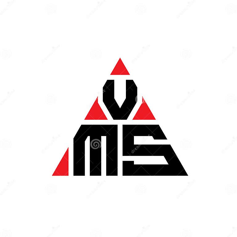 VMS Triangle Letter Logo Design with Triangle Shape. VMS Triangle Logo ...