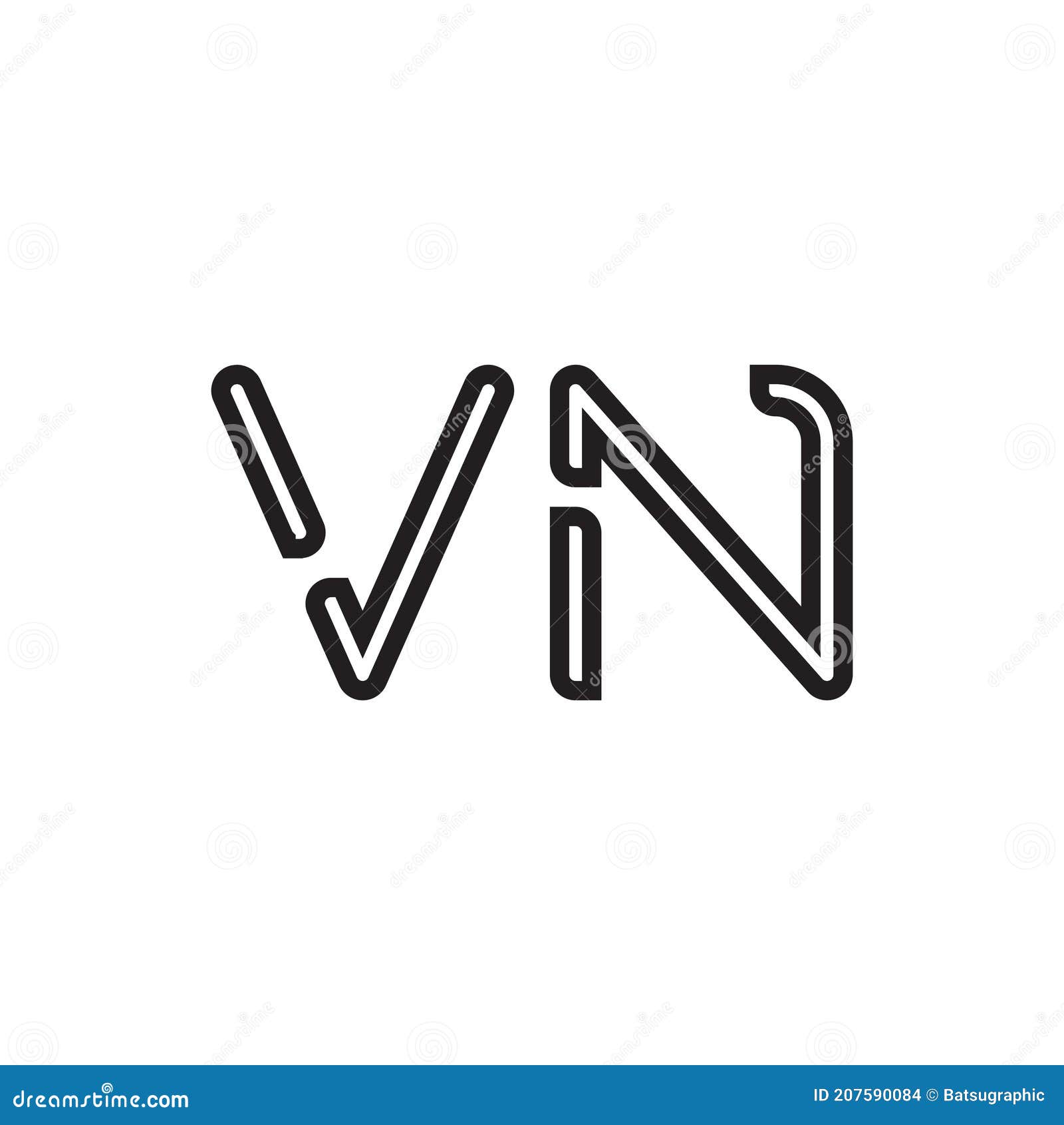 Vn Initial Letter Vector Logo Icon Stock Vector - Illustration of ...