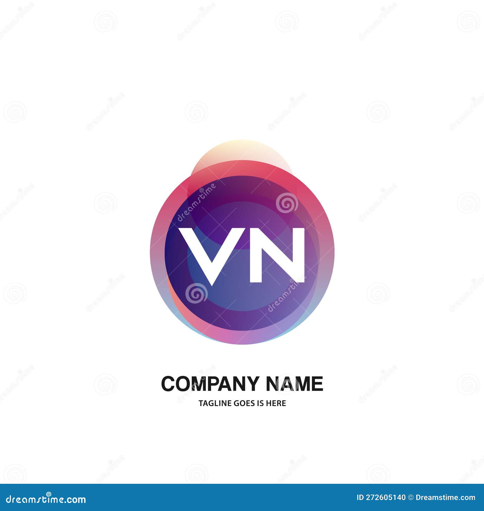 VN Initial Logo with Colorful Circle Template Vector Stock Vector ...