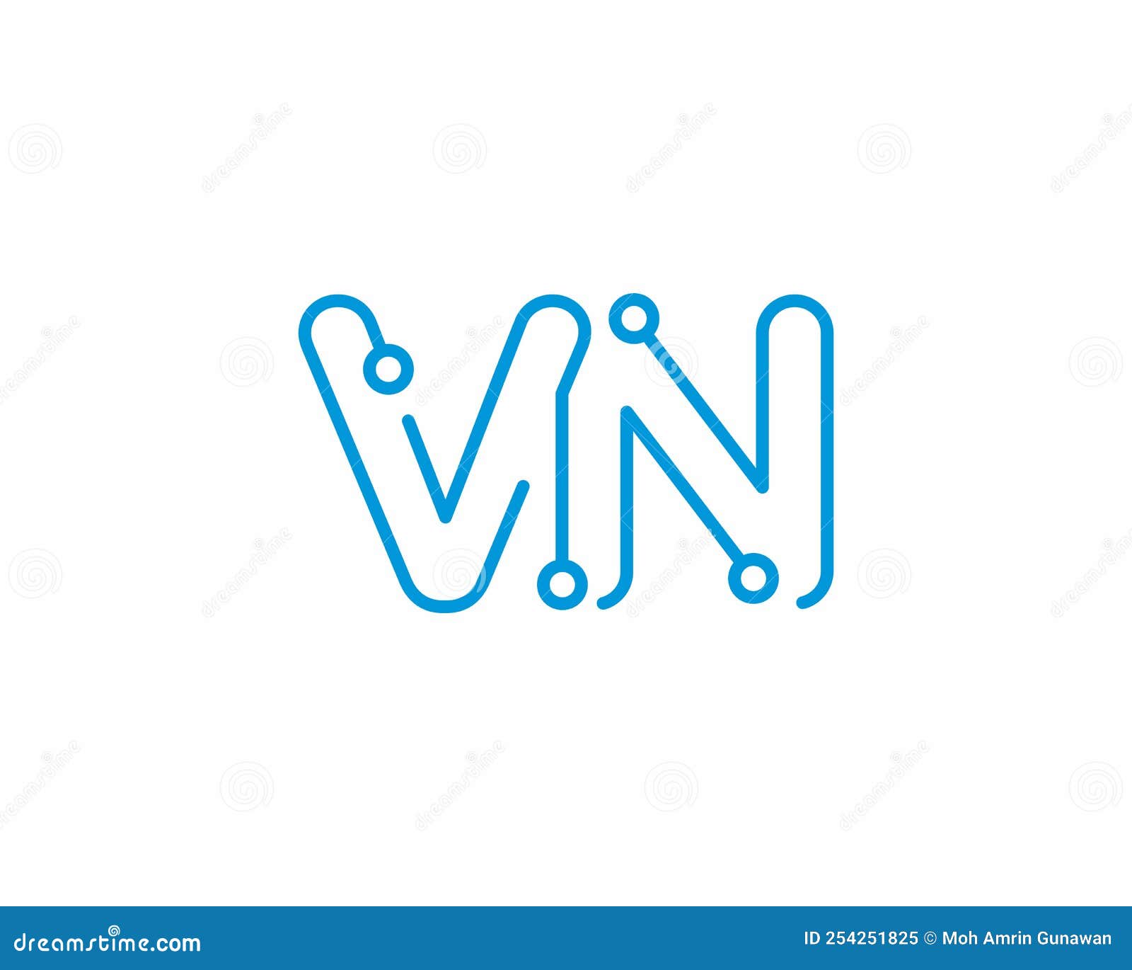 VN Letters, Electronic Circuit, Technology Logo Design Vector 001 Stock ...