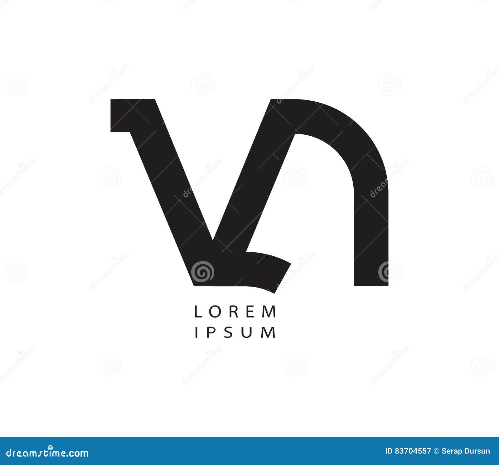 VN Logo Design stock vector. Illustration of lowercase - 83704557