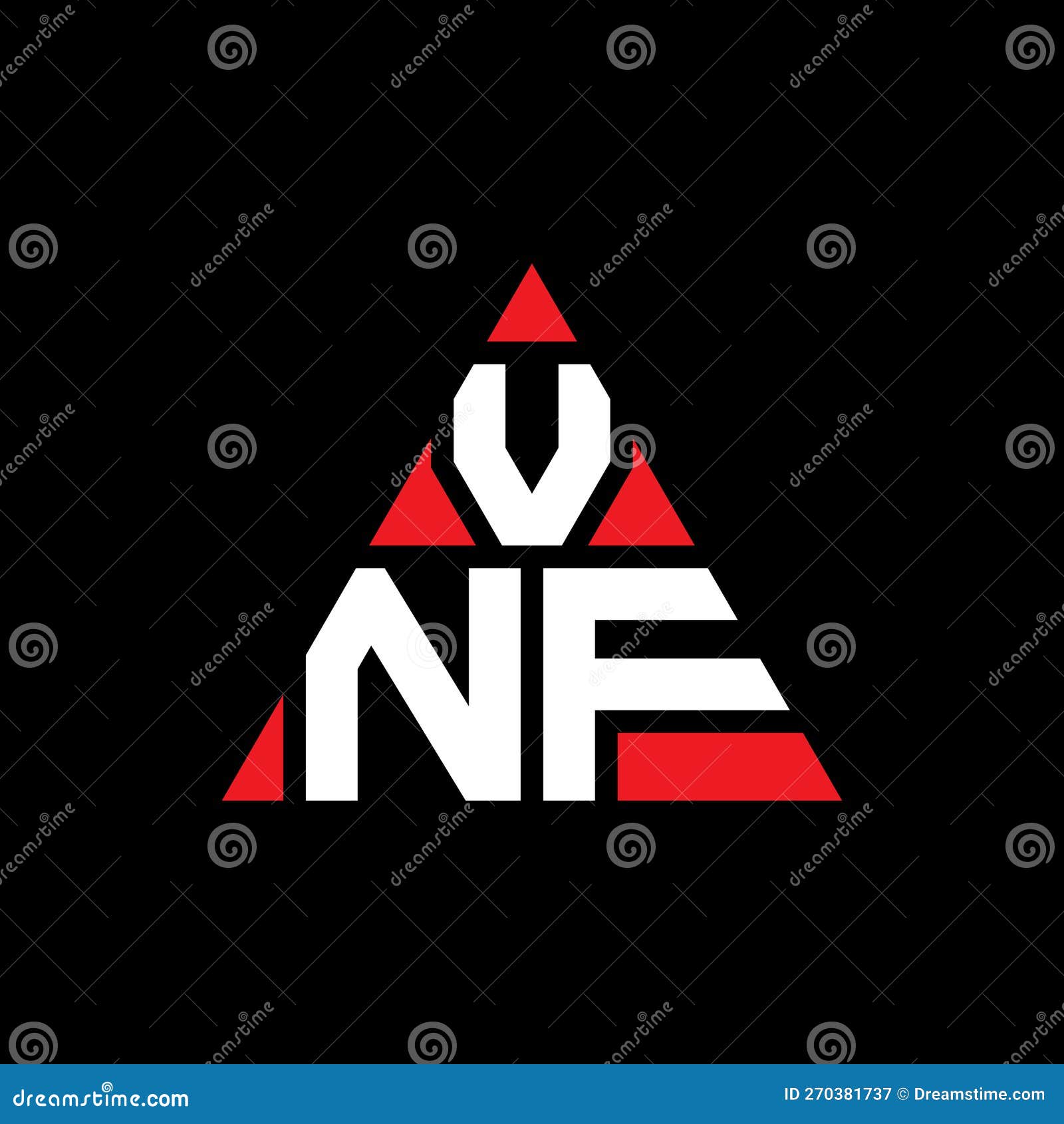 VNF Triangle Letter Logo Design with Triangle Shape. VNF Triangle Logo ...