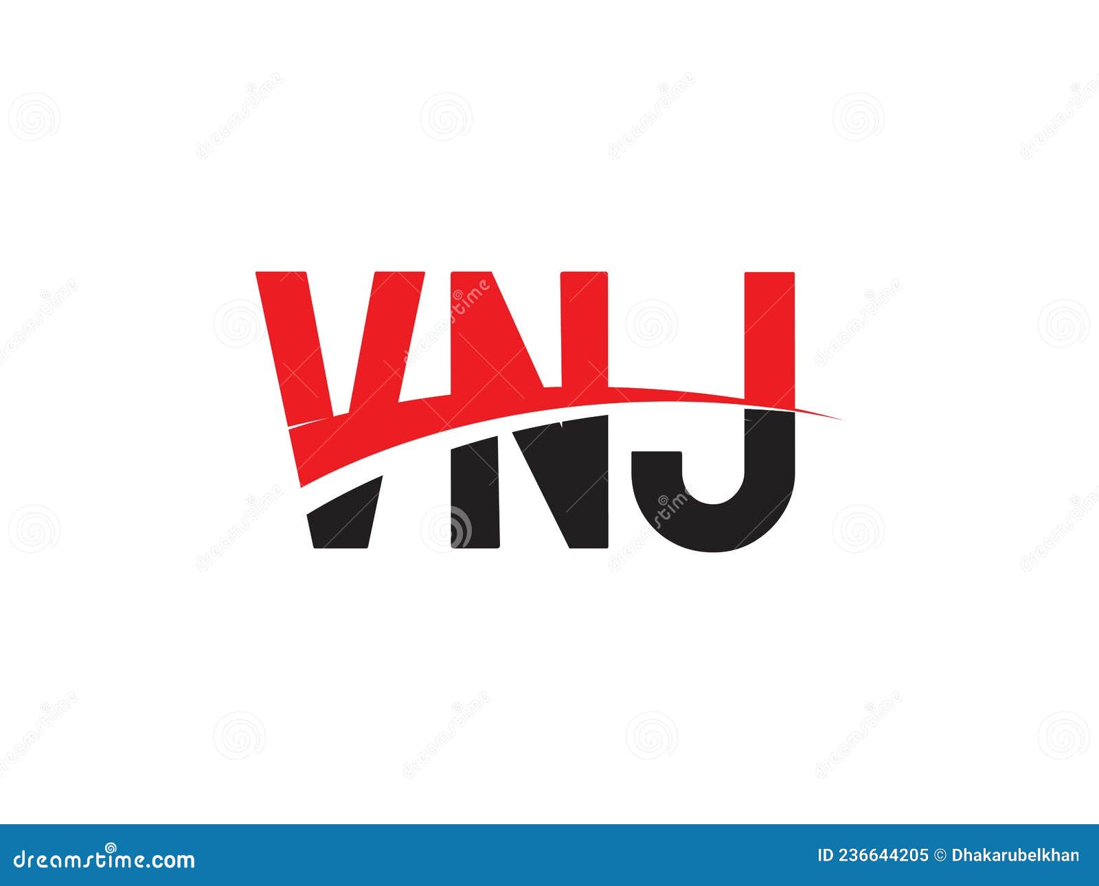 VNJ Letter Initial Logo Design Vector Illustration Stock Vector ...