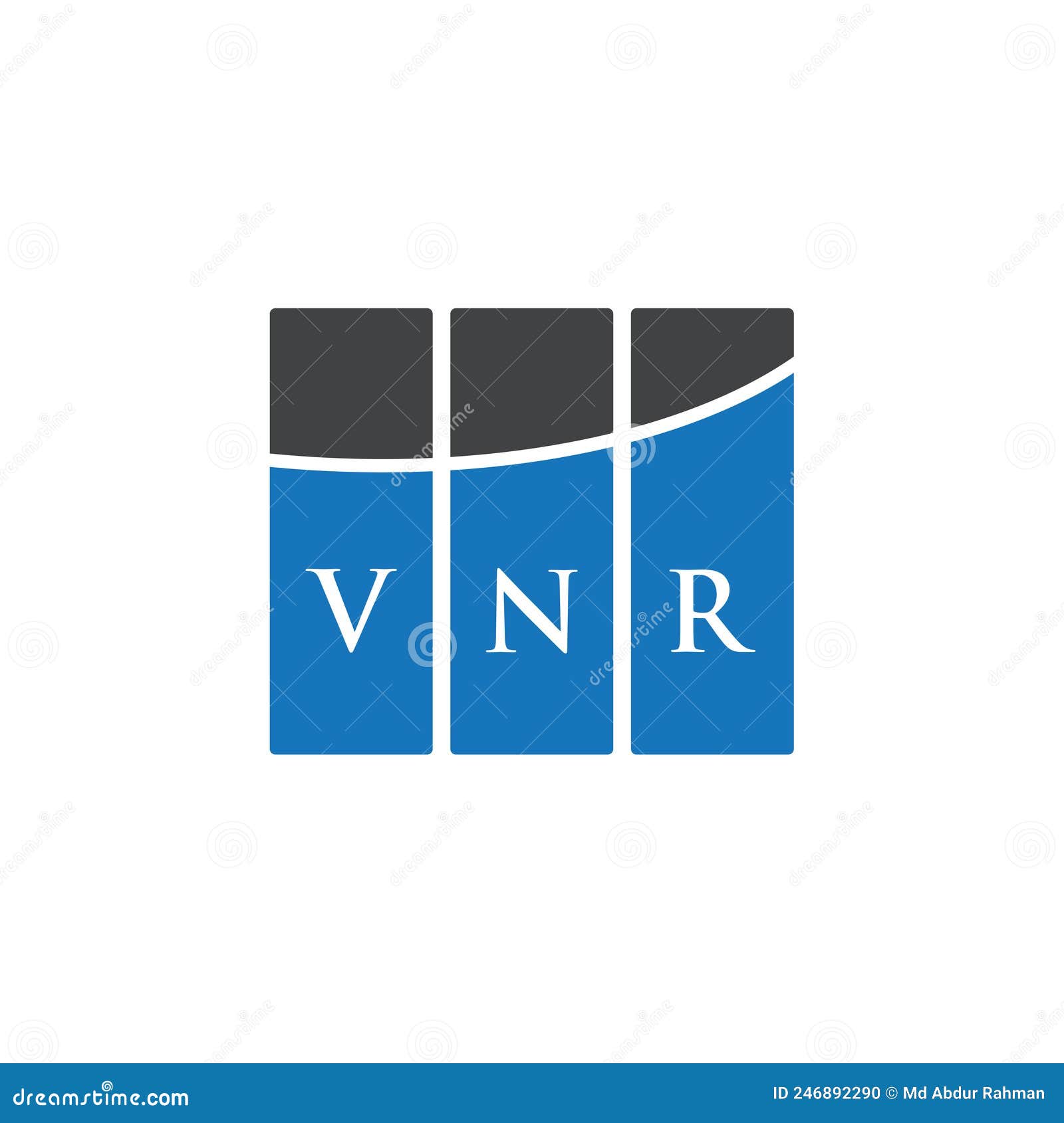 VNR Letter Logo Design on WHITE Background. VNR Creative Initials ...