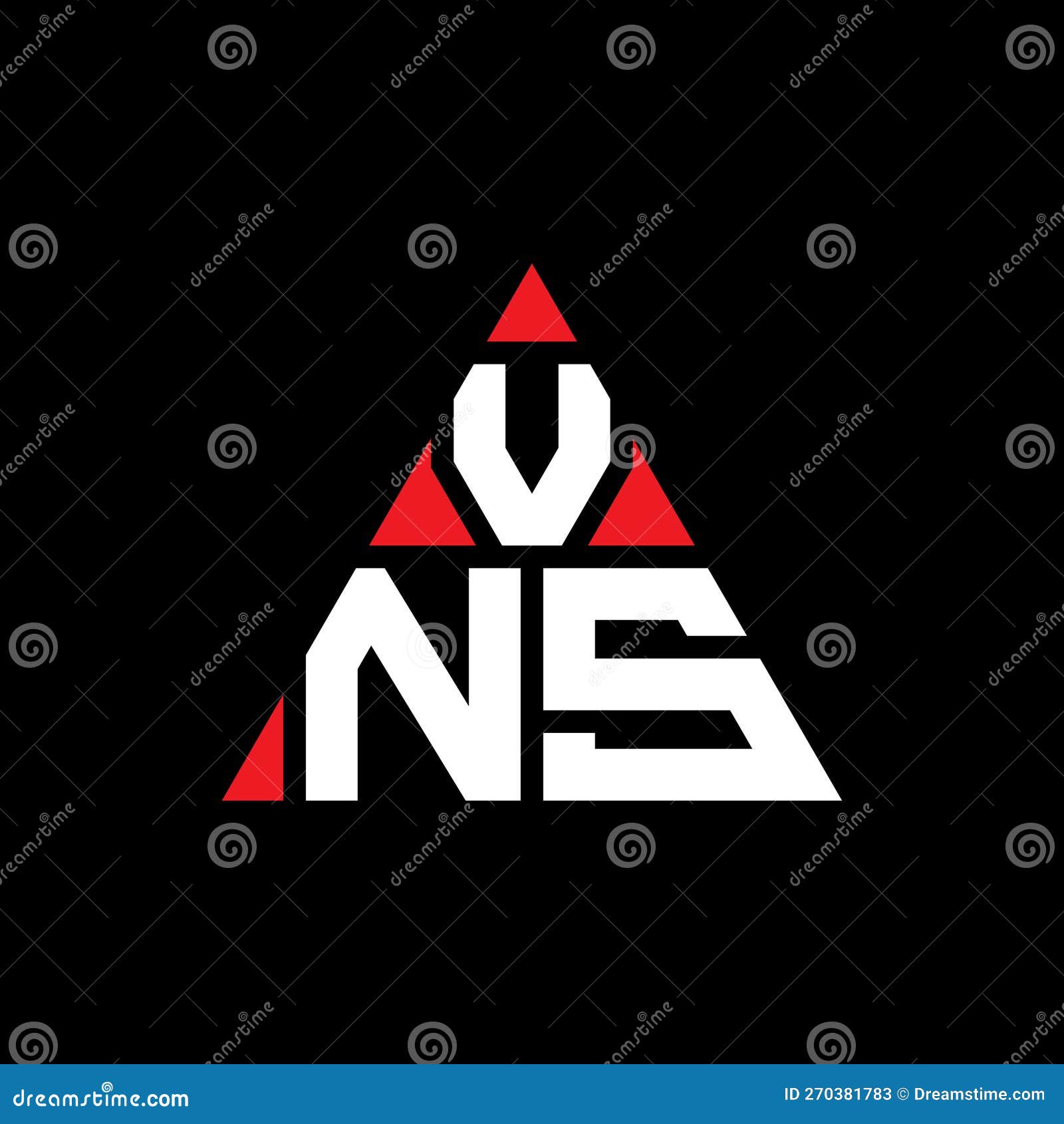 VNS Triangle Letter Logo Design with Triangle Shape. VNS Triangle Logo ...