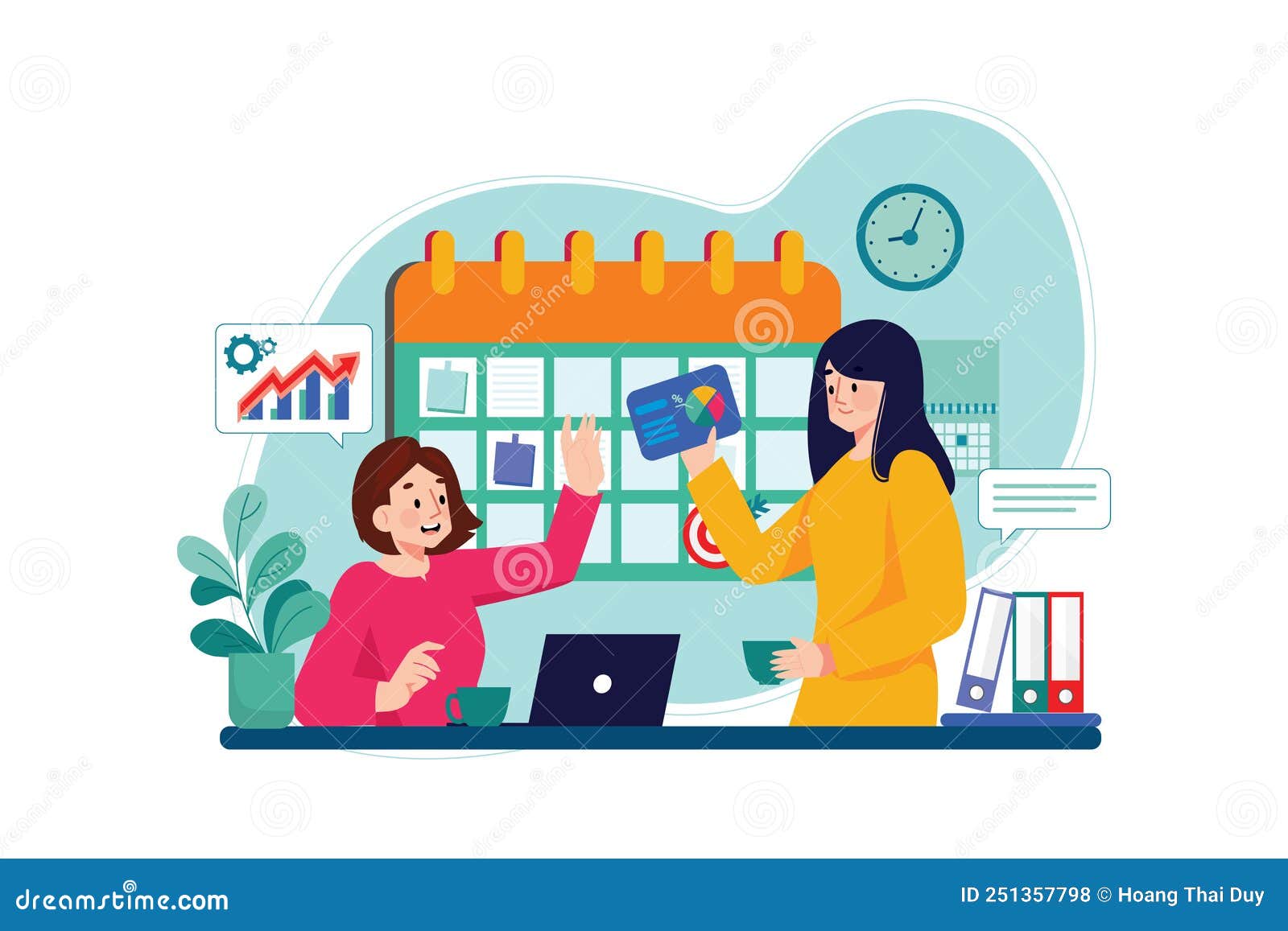 Remote Work Illustration Concept on White Background Stock Vector ...