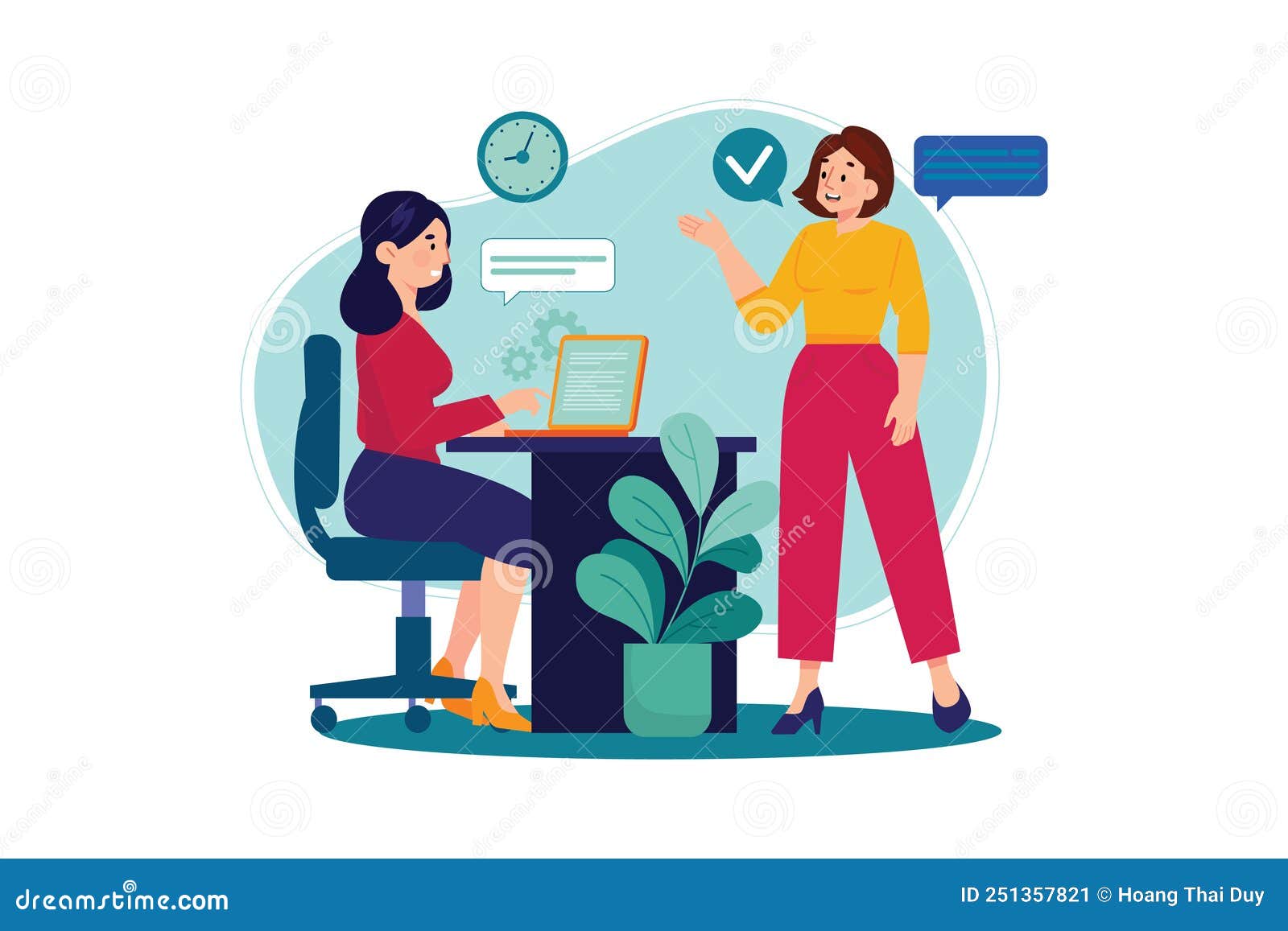 Remote Work Illustration Concept on White Background Stock Vector ...