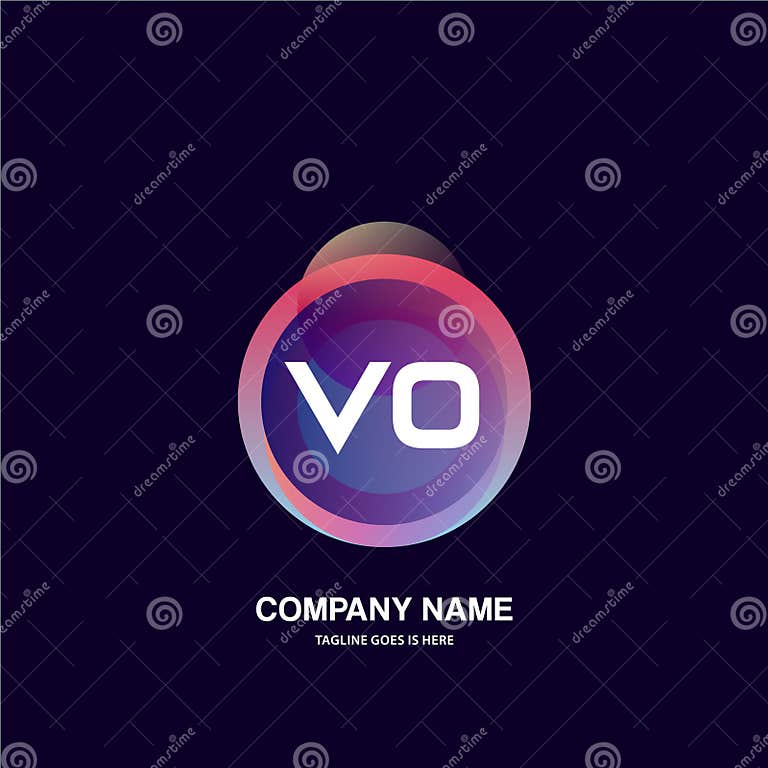 VO Initial Logo with Colorful Circle Template Vector Stock Vector ...