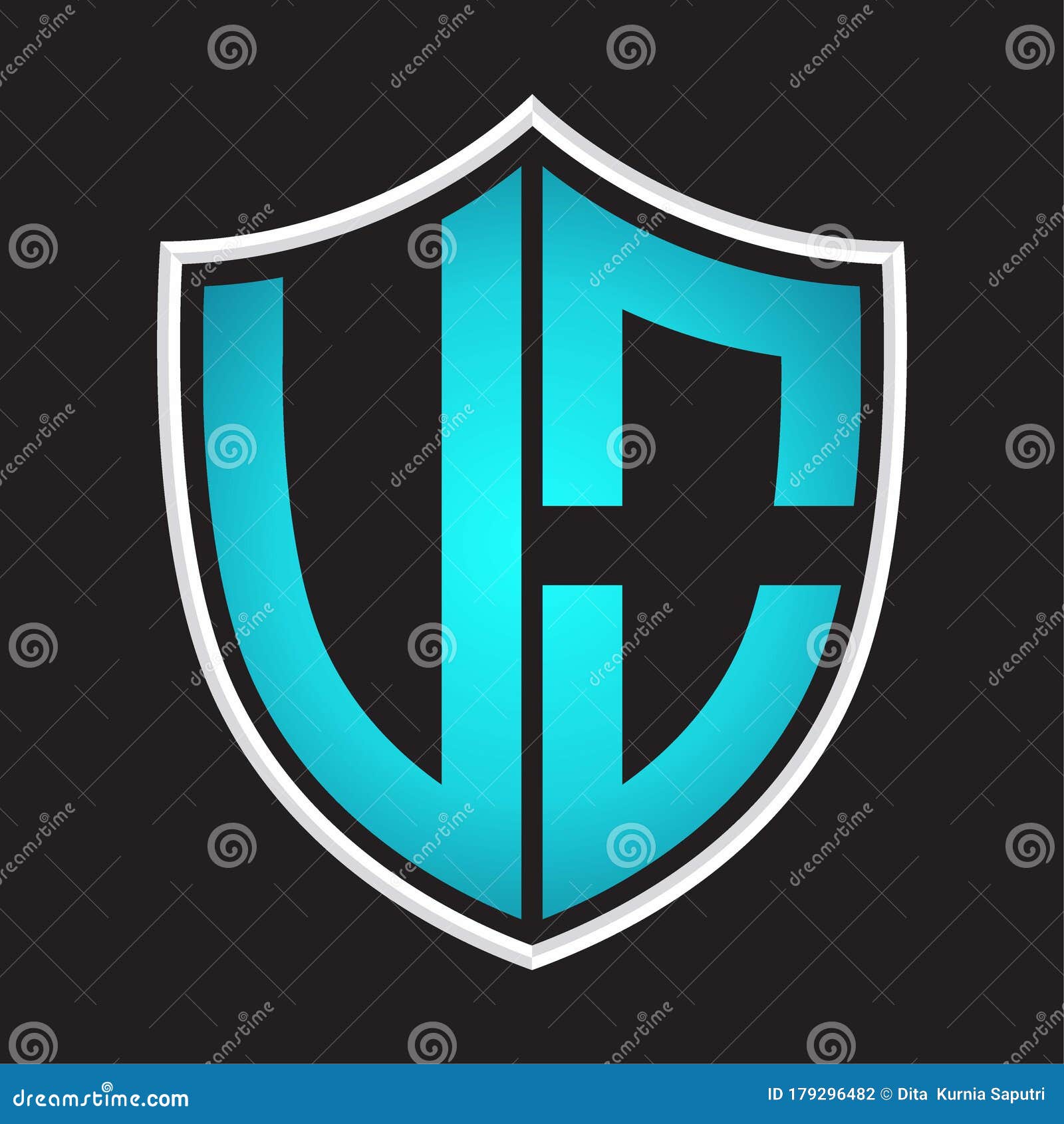 VO Logo Monogram with Shield Shape Isolated Blue Colors on Outline ...