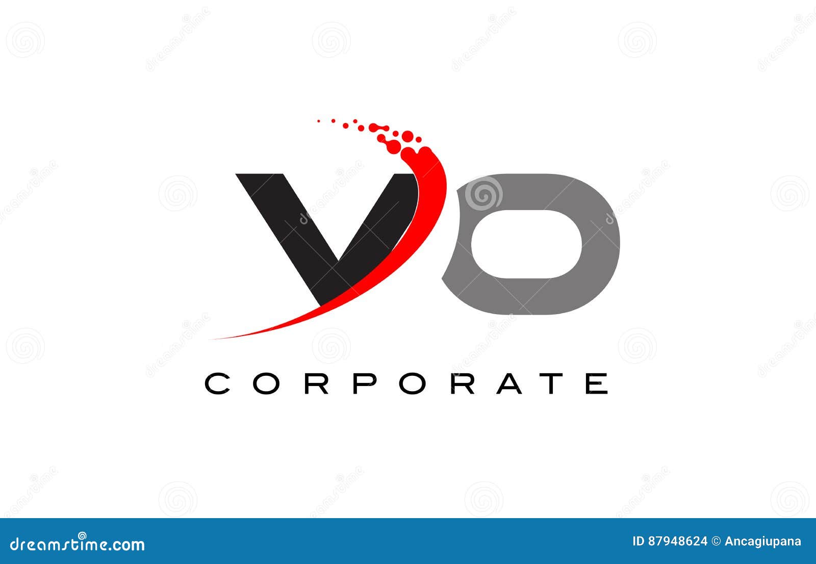VO Modern Letter Logo Design with Swoosh Stock Vector - Illustration of ...