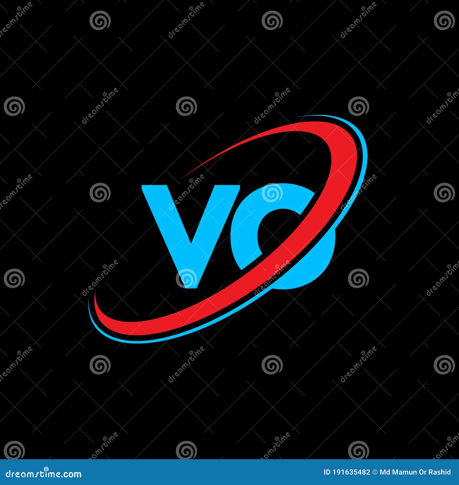 VO V O Letter Logo Design. Initial Letter VO Linked Circle Uppercase ...