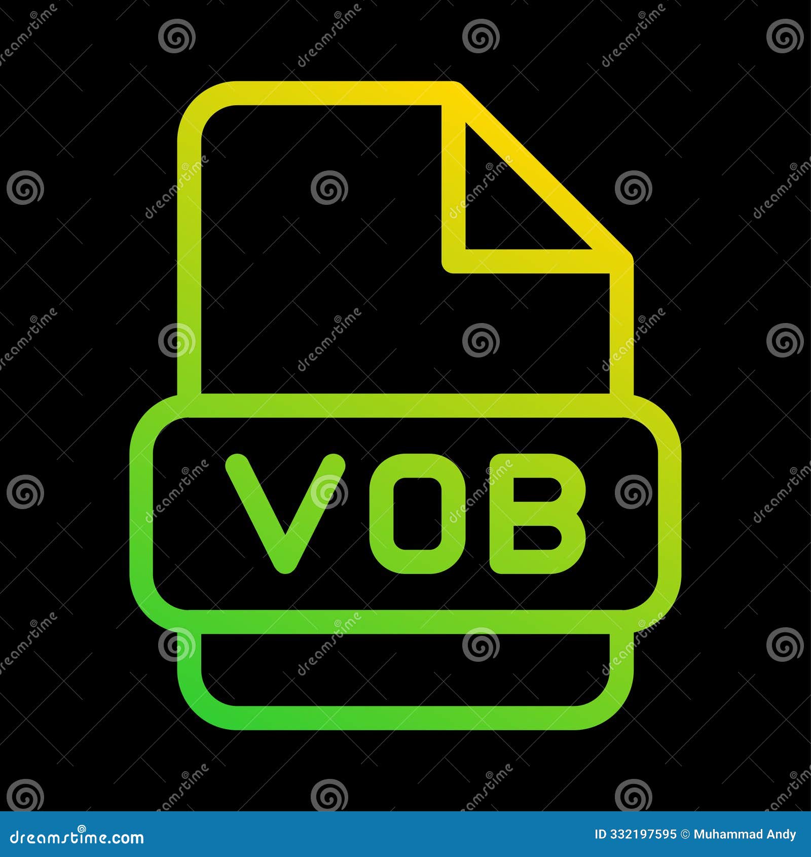 Vob File Type Icon. with an Outline Gradient Design. Can Be Used for ...