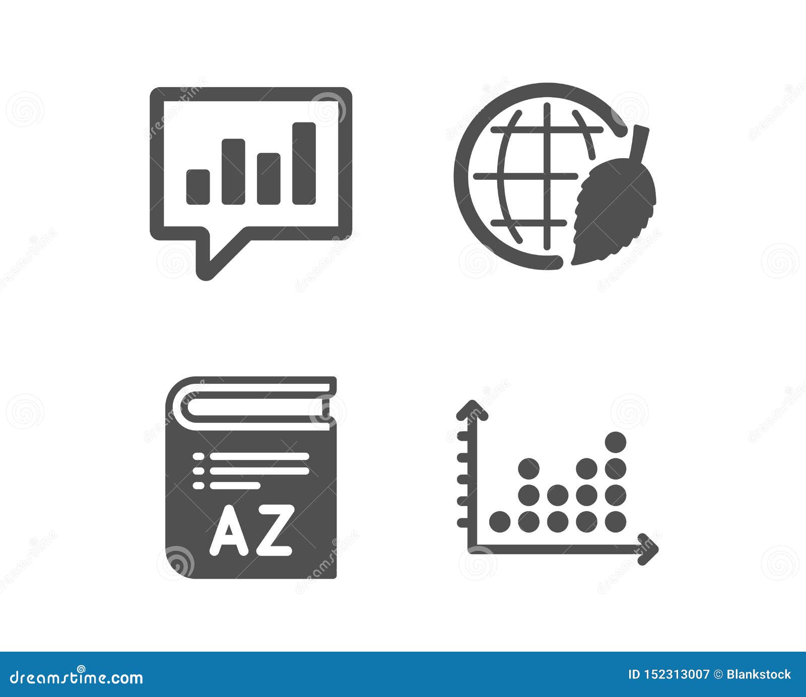 Dot Plot, Analytical Chat And Online Accounting Icons Set. Diagram ...