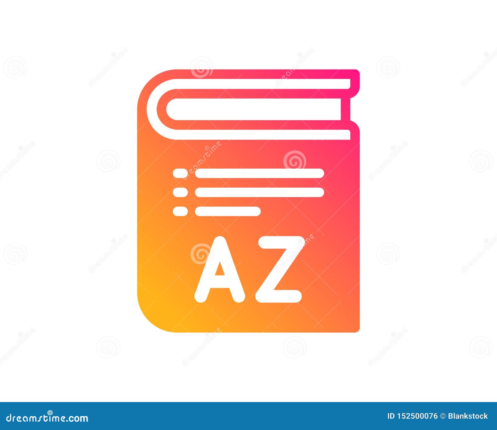 Vocabulary Icon. Book Glossary Sign. Vector Stock Vector - Illustration ...