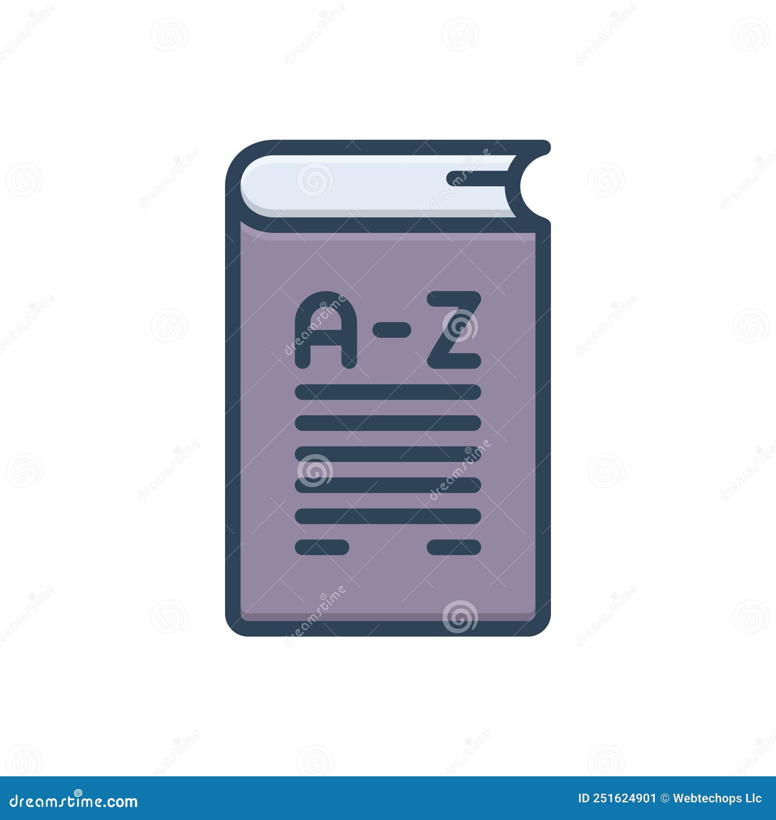 Color Illustration Icon for Vocabulary, Terminology and Glossary Stock ...