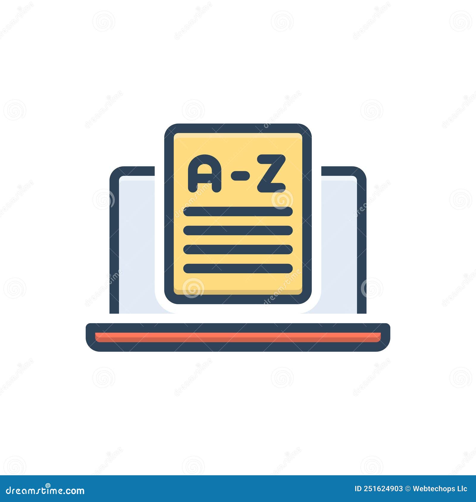 Color Illustration Icon for Vocabulary, Terminology and Glossary Stock ...