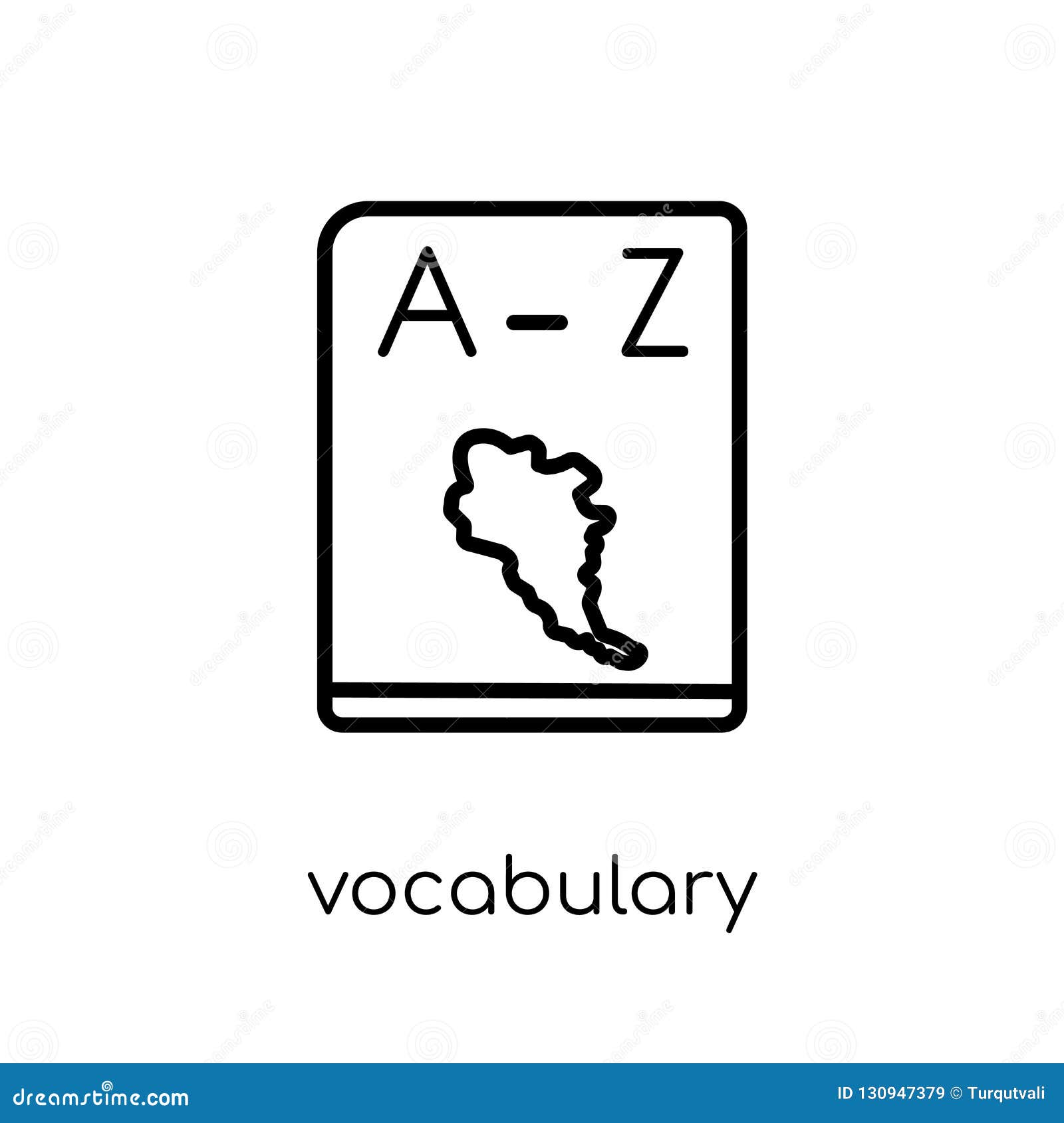 Vocabulary Icon. Trendy Modern Flat Linear Vector Vocabulary Icon on ...