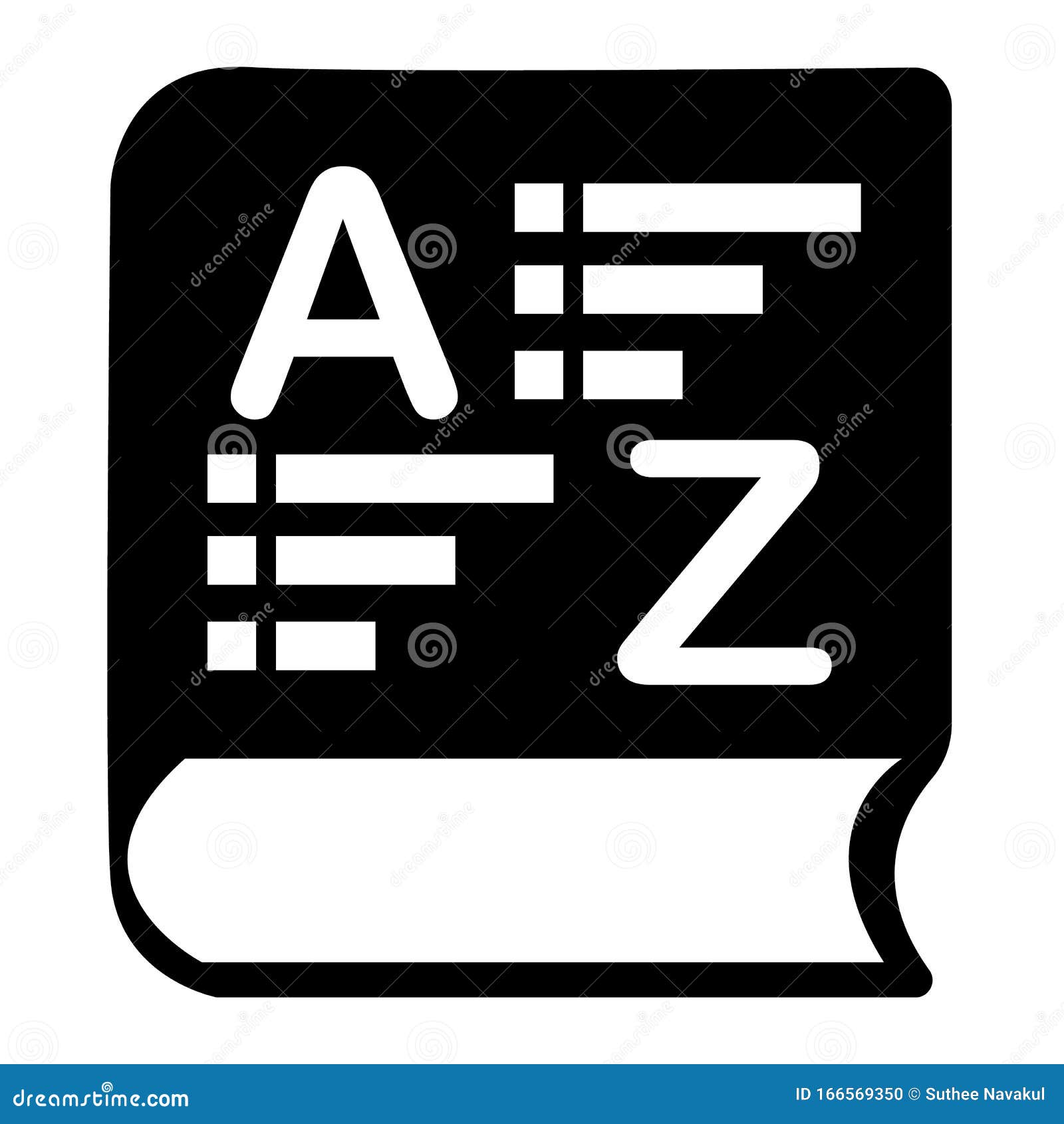 Vocabulary Icon on White Background. Flat Style. Book Glossary Sign ... Vocabulary Icon on White Background. Flat Style. Book Glossary Sign ...